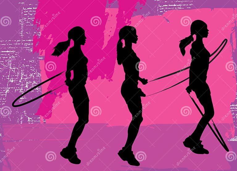 Lady Skipping stock vector. Illustration of outdoor, girl - 3018032