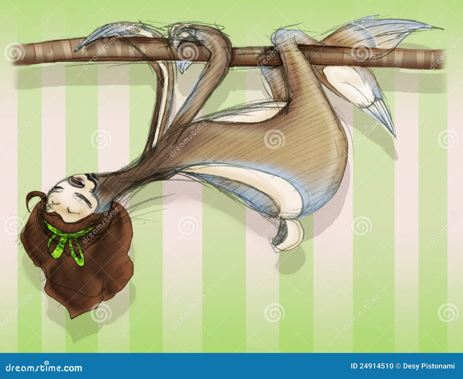 A Relaxed Sloth, Donning Summer Gear, Floats In A Pool With A Cocktail ...