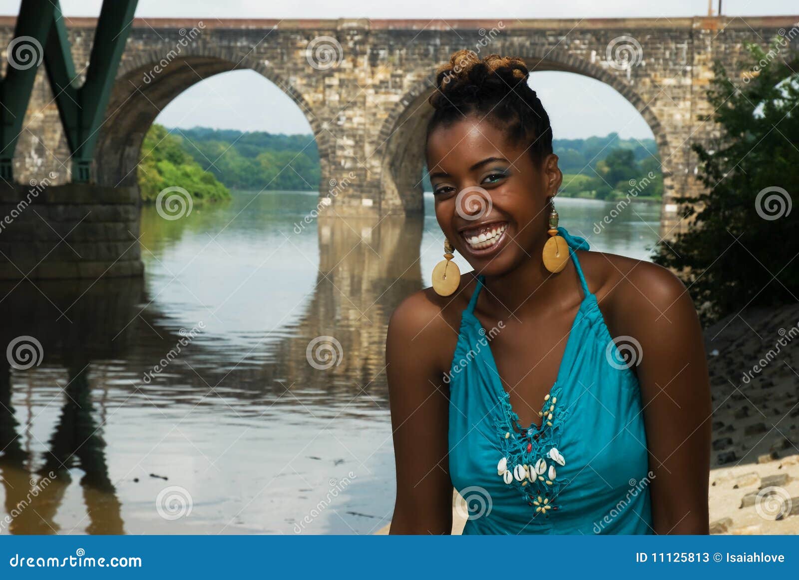 Lady with a smile stock image. Image of student, river - 11125813