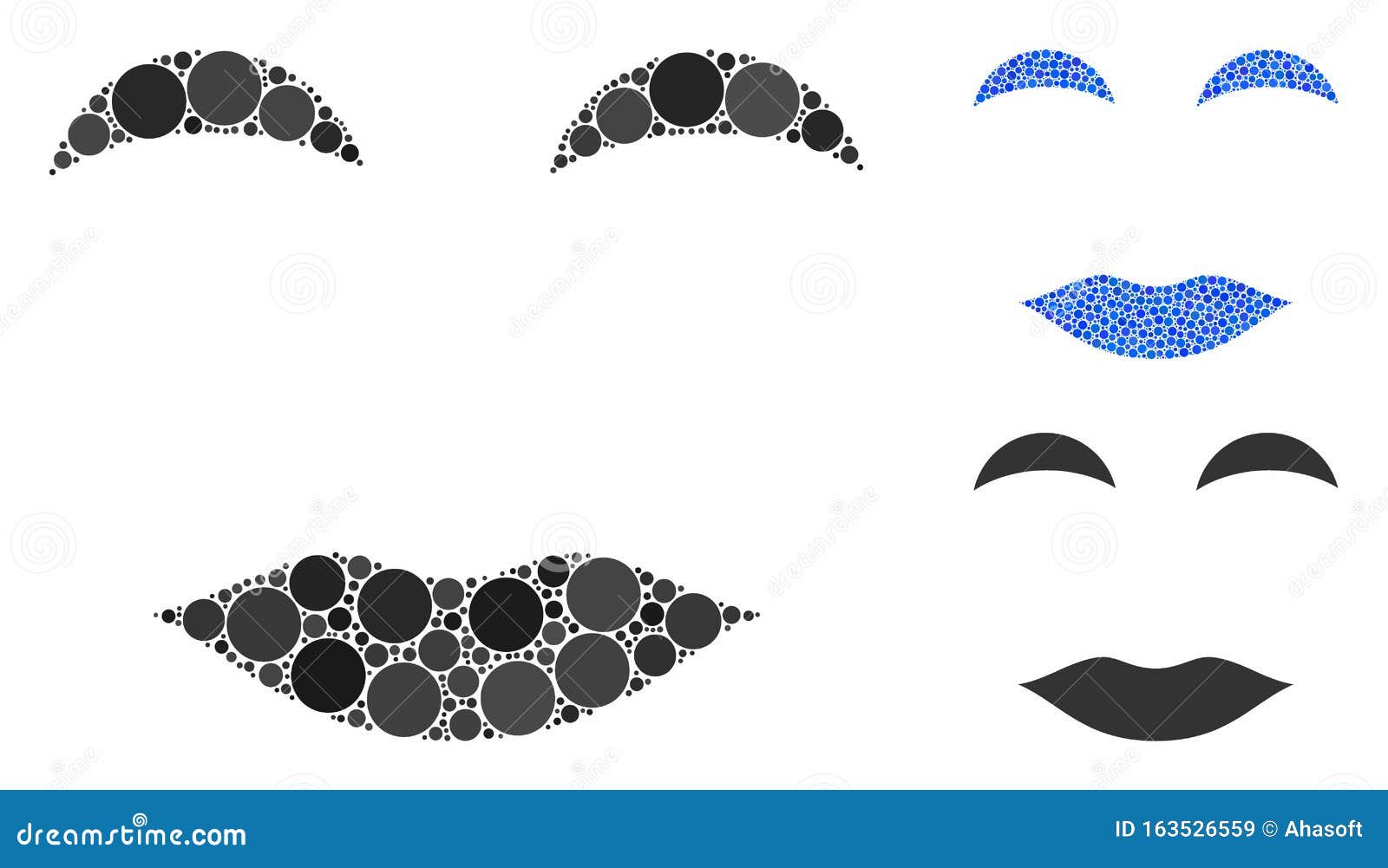 Lady Smile Composition Icon of Round Dots Stock Illustration ...