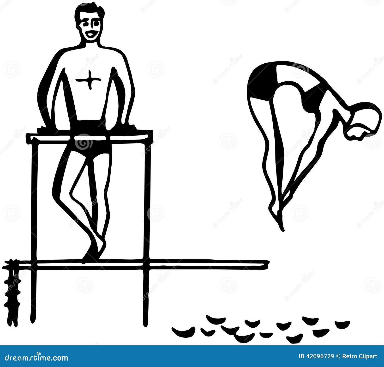Lady Spring Board Diver stock vector. Illustration of 1950 - 42096729