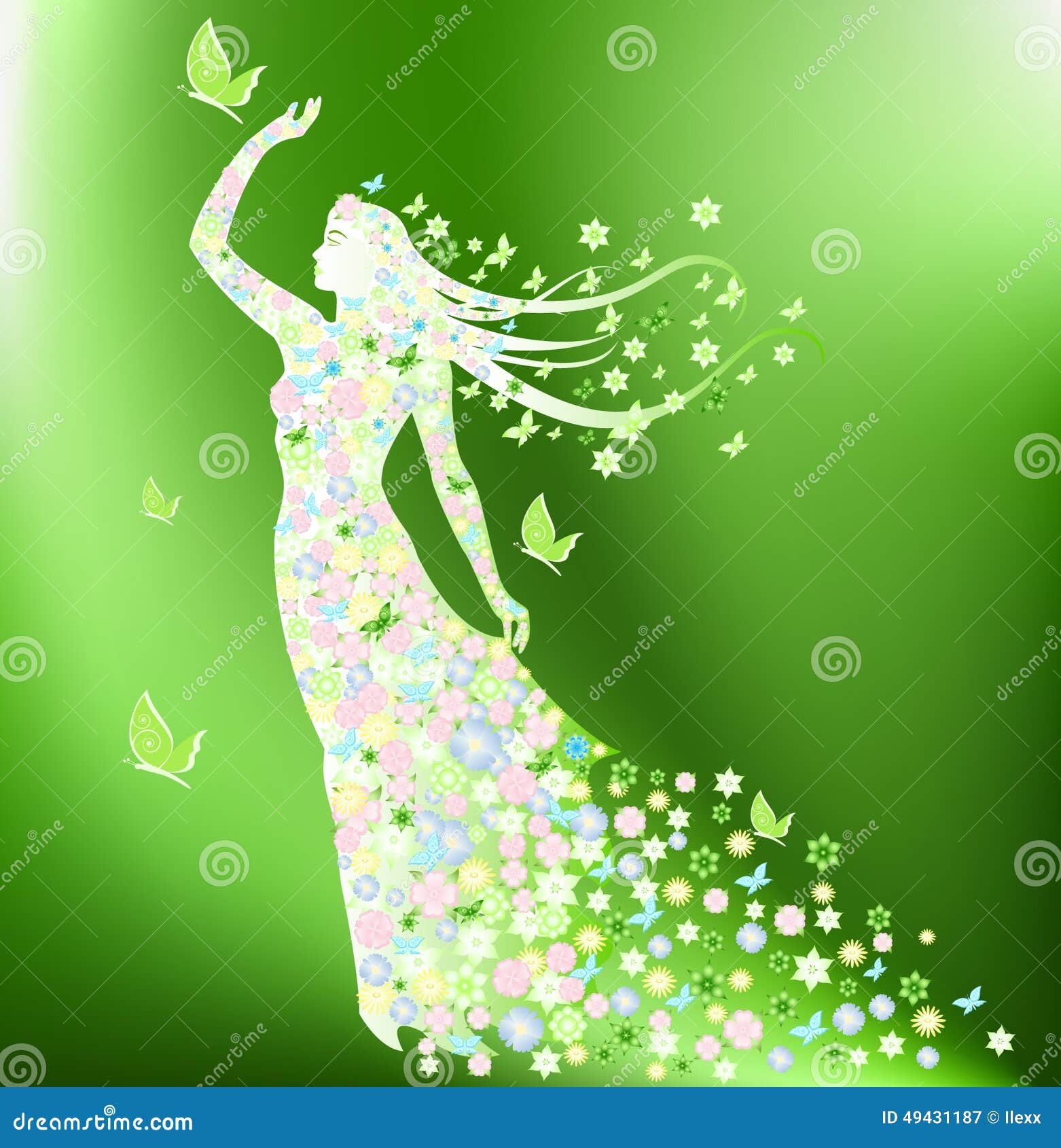 Lady Spring stock illustration. Illustration of butterflies - 49431187