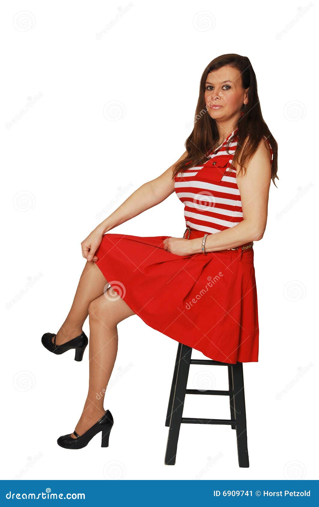 Lady Standing In Studio Smiling. Stock Image - Image of girl, hair: 6909741