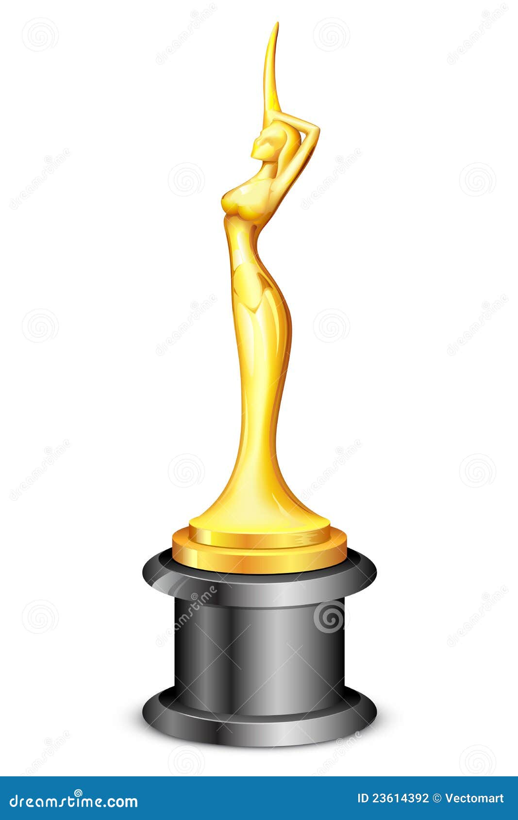 Lady Statue Trophy stock vector. Illustration of metal - 23614392