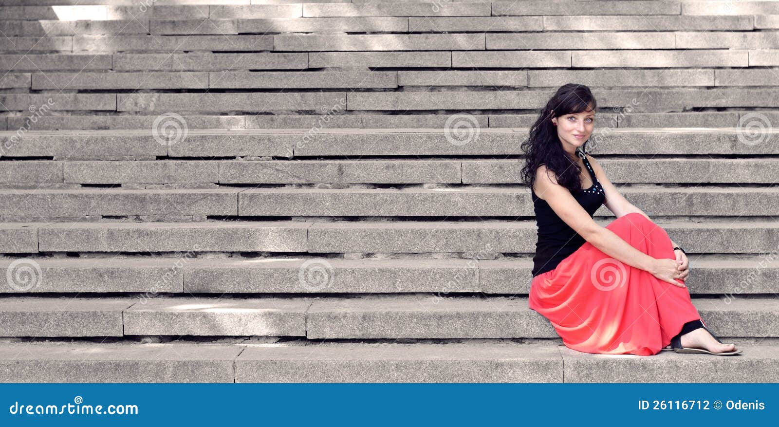 Lady on steps stock photo. Image of lonely, serene, alone - 26116712