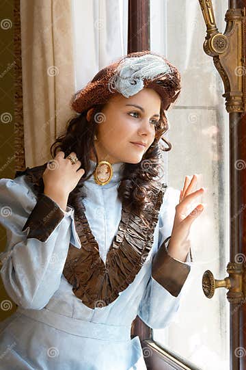 Lady in style stock image. Image of reenactment, retro - 3449157