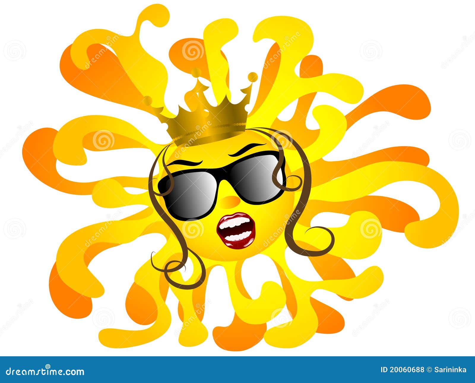 Lady sun stock vector. Illustration of beauty, concept - 20060688