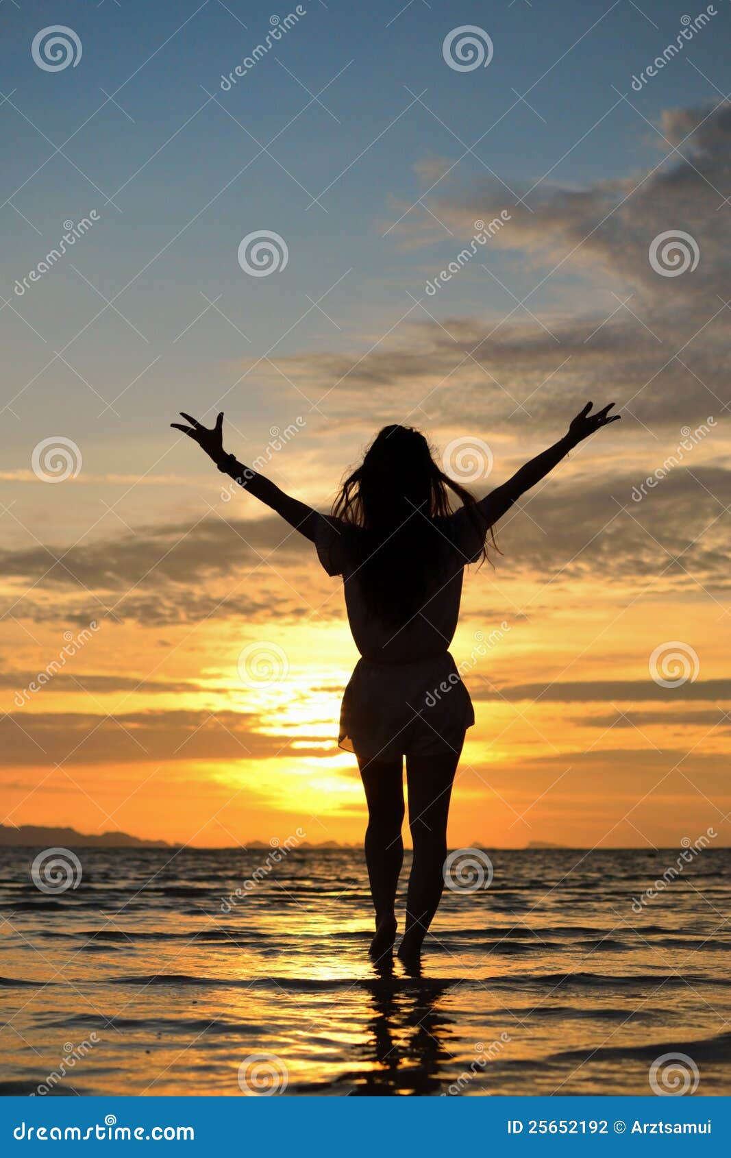 Lady in sunset stock photo. Image of scenic, shore, tropical - 25652192