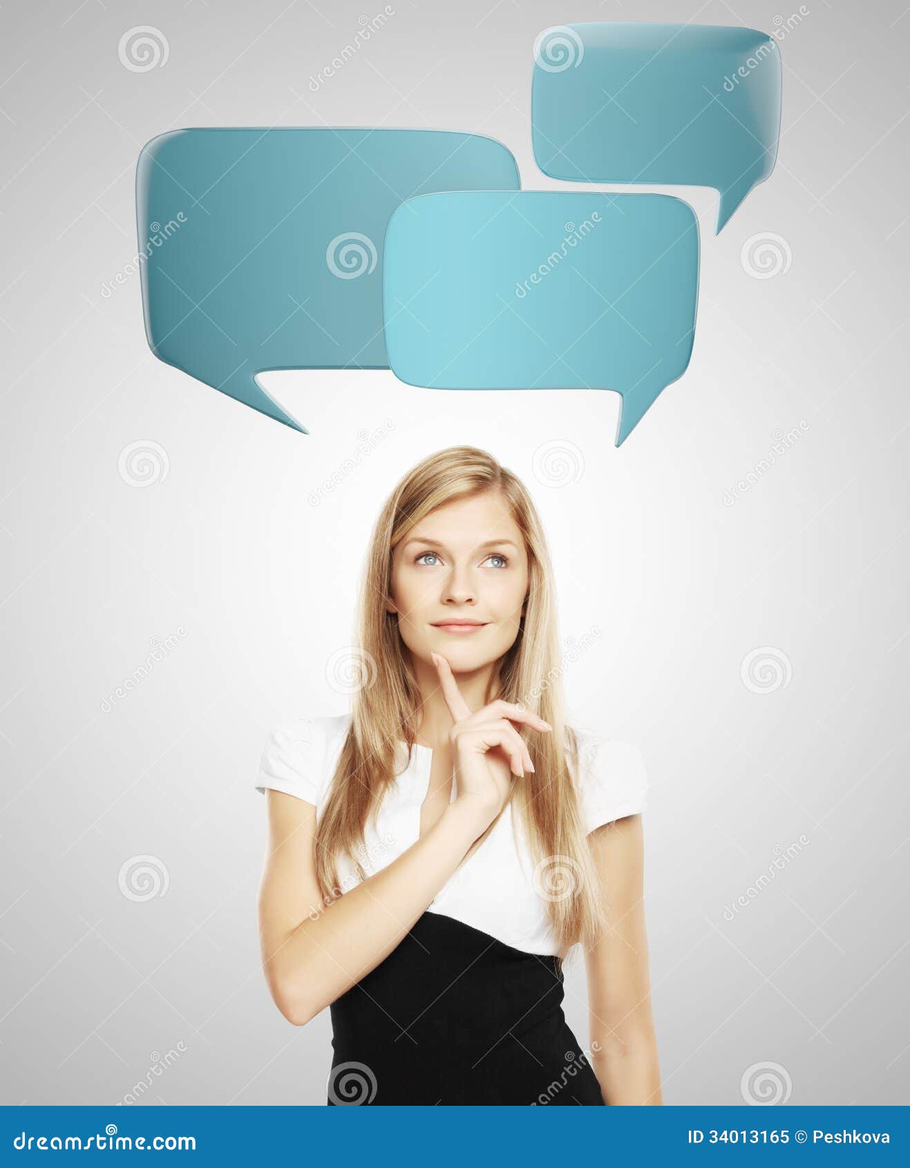 Lady thinking stock image. Image of attractive, dreaming - 34013165