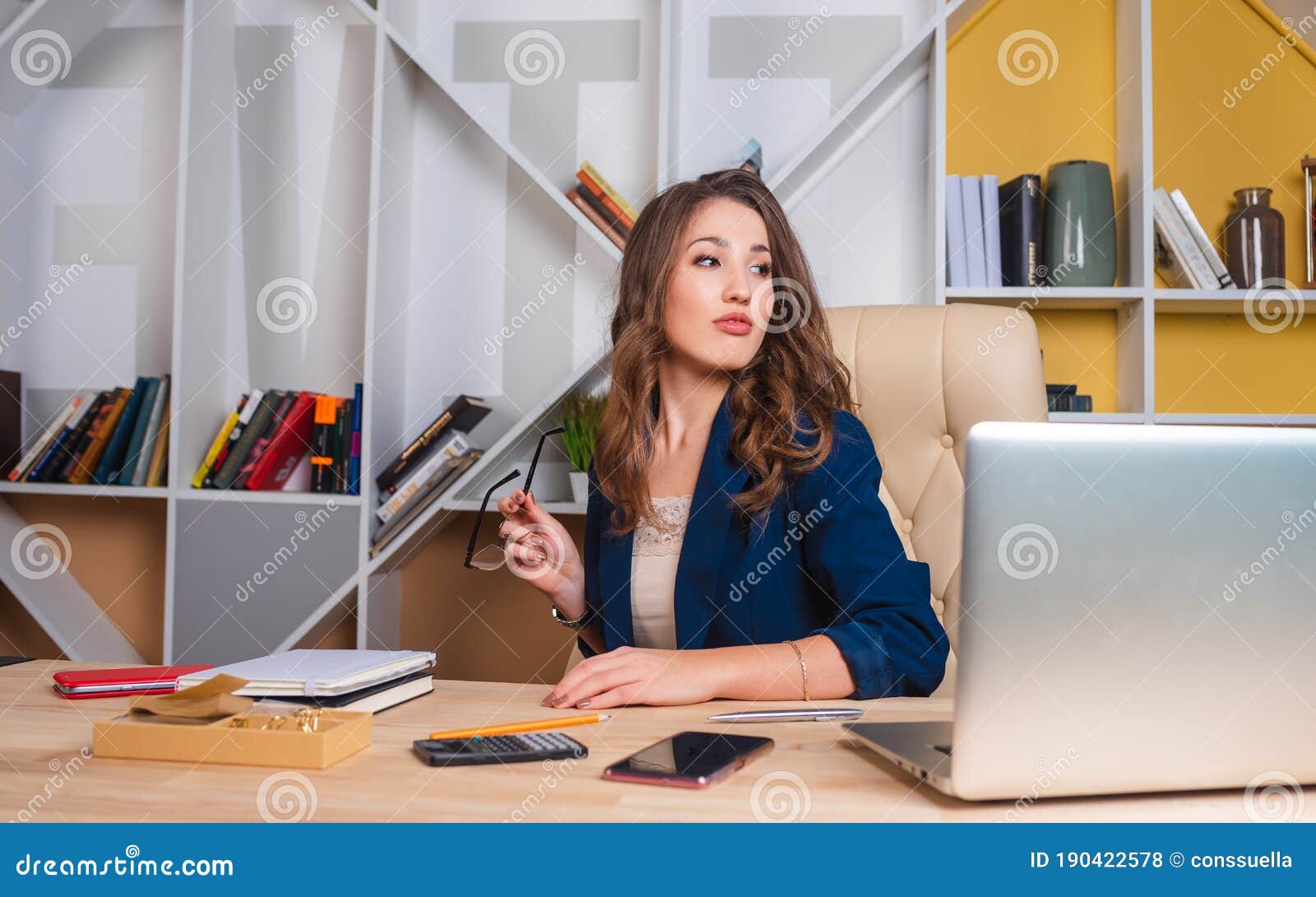 Serious Business Lady is Thinking about Solving a Business Problem ...