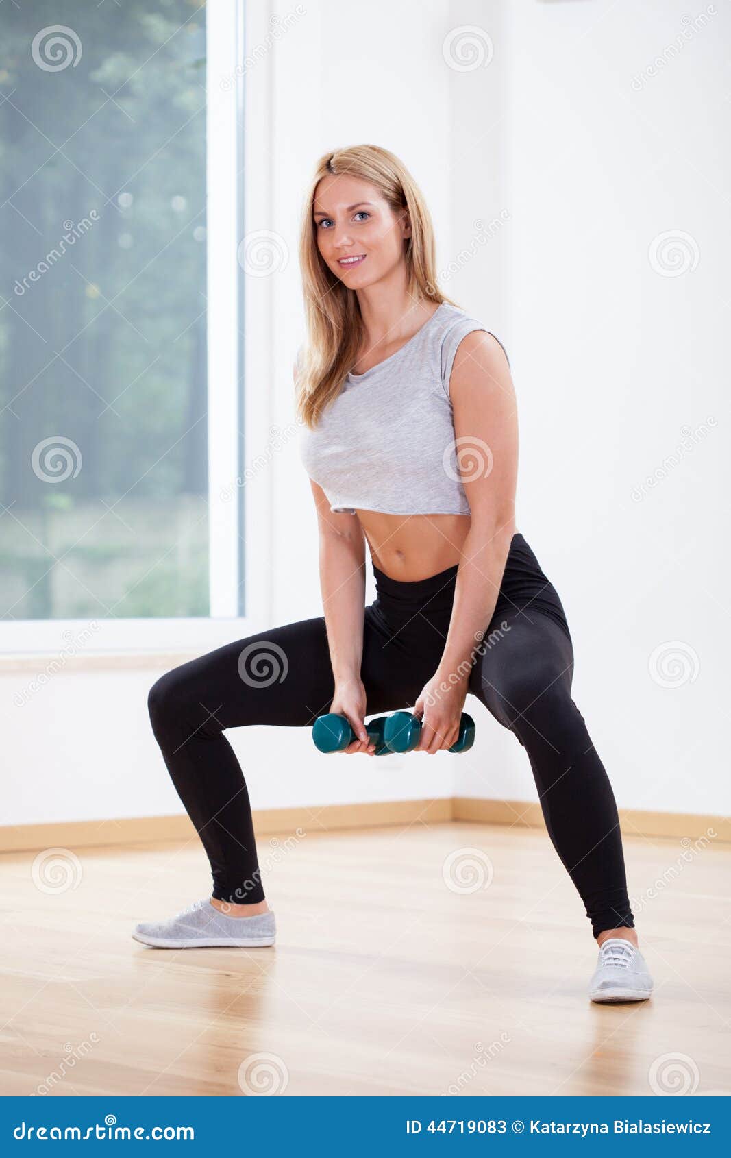 Lady training at home stock image. Image of lady, foam - 44719083