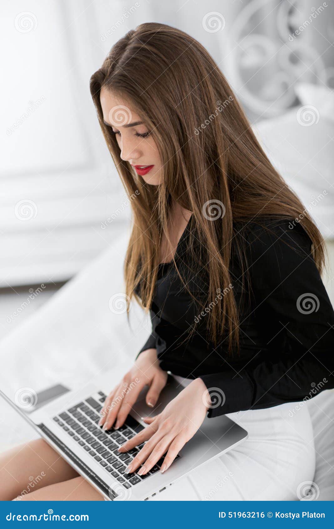 Lady using laptop stock photo. Image of worker, space - 51963216