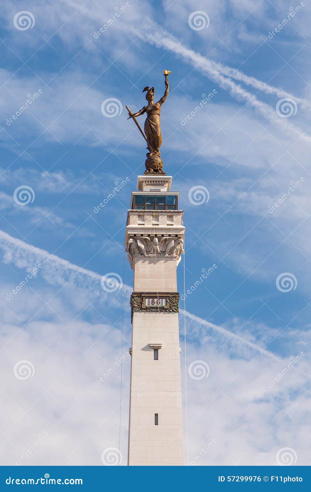 Lady Victory Statue at Monument Circle Stock Photo - Image of sailors ...