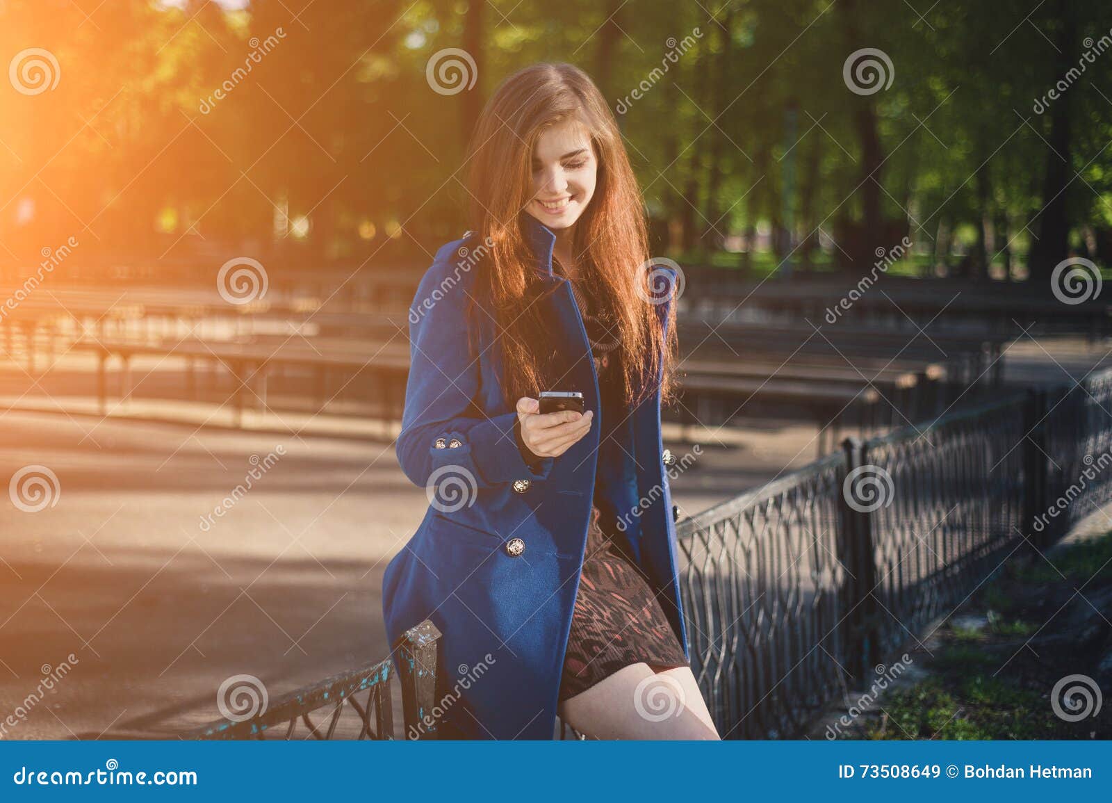 Lady for a walk stock image. Image of famale, coat, looking - 73508649