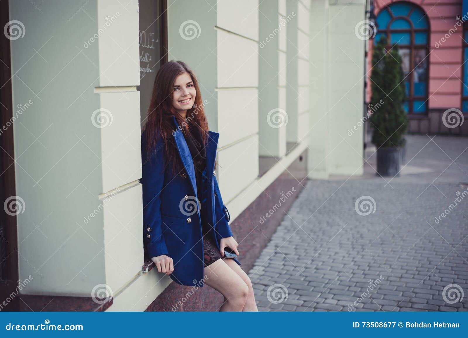 Lady for a walk stock image. Image of dress, outside - 73508677