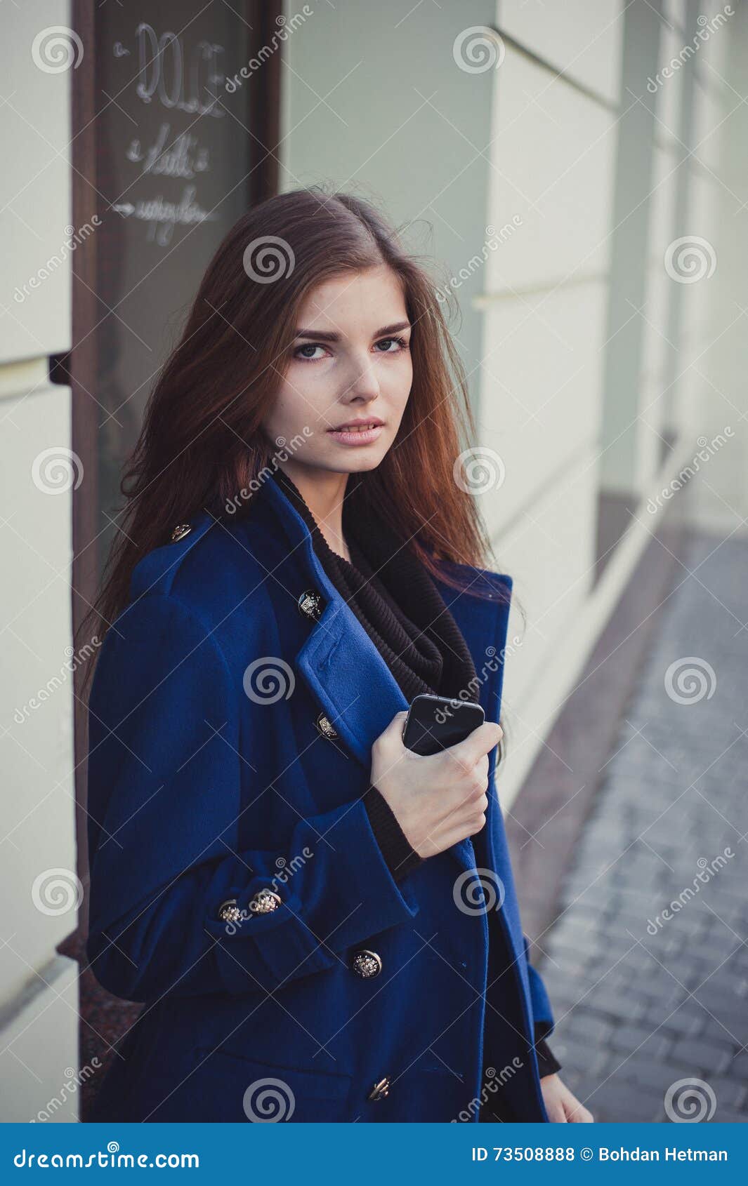 Lady for a walk stock photo. Image of portrait, buttons - 73508888