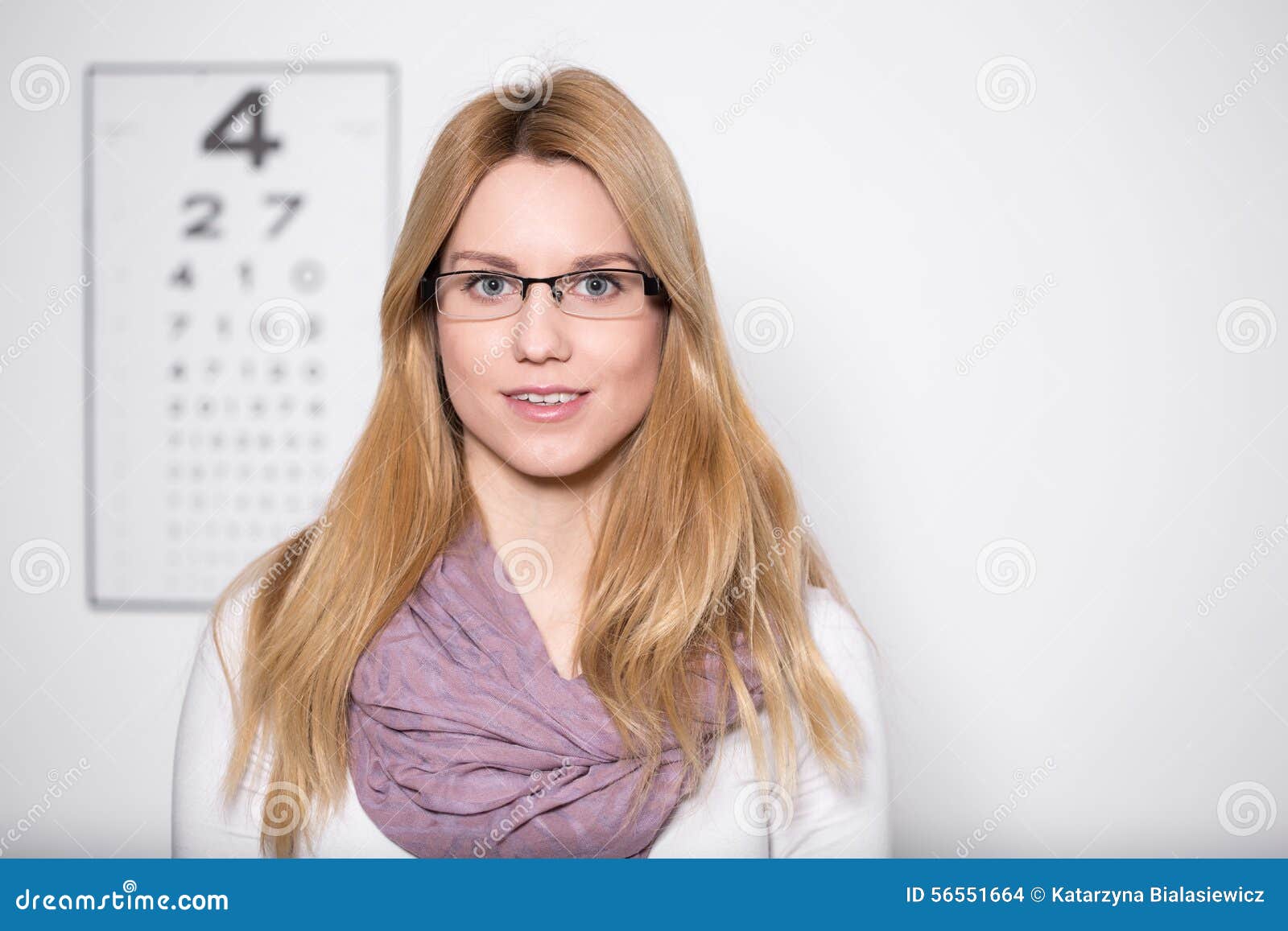 Lady wearing glasses stock photo. Image of sight, chart - 56551664