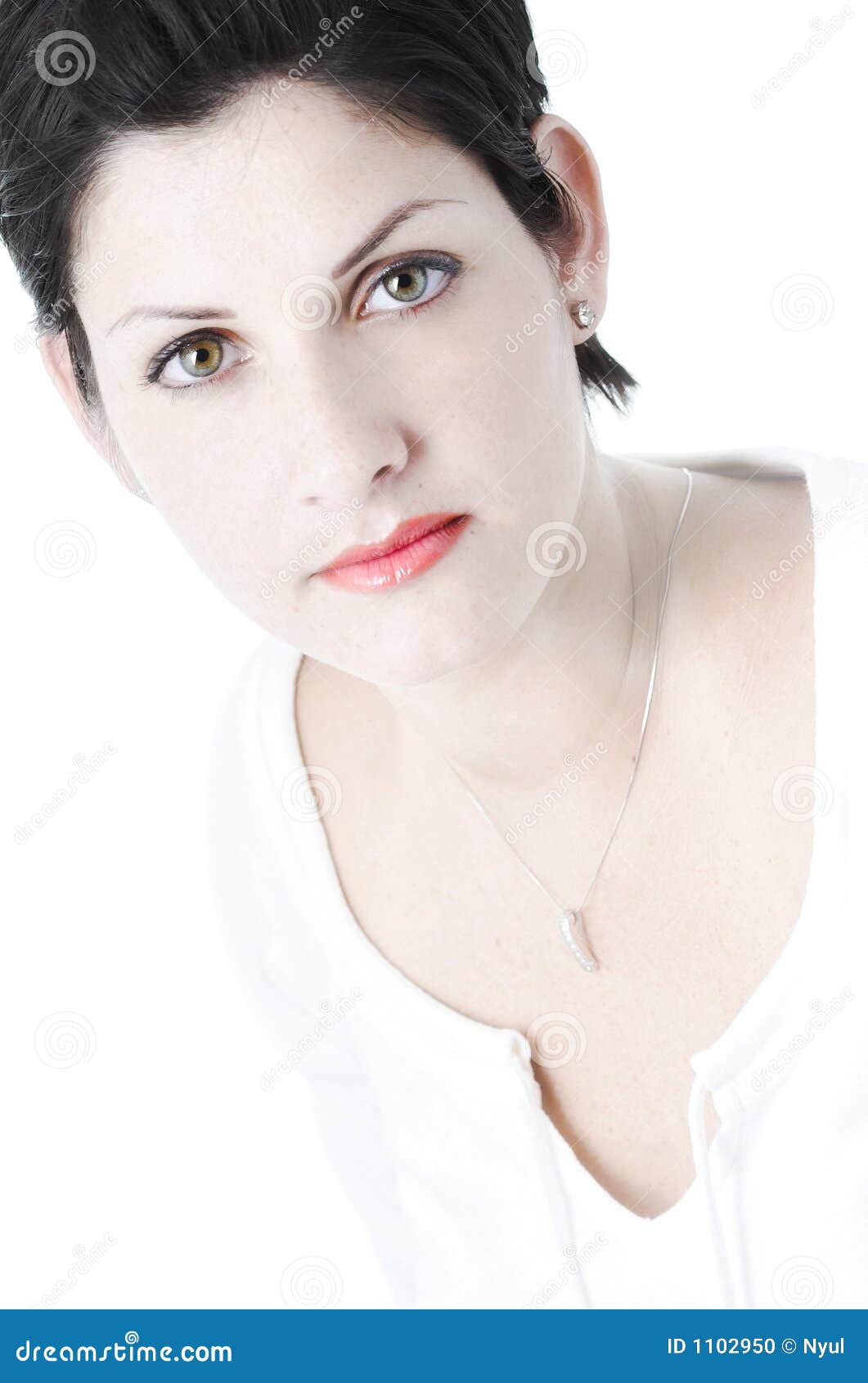 Lady in white stock photo. Image of female, isolated, feminine - 1102950