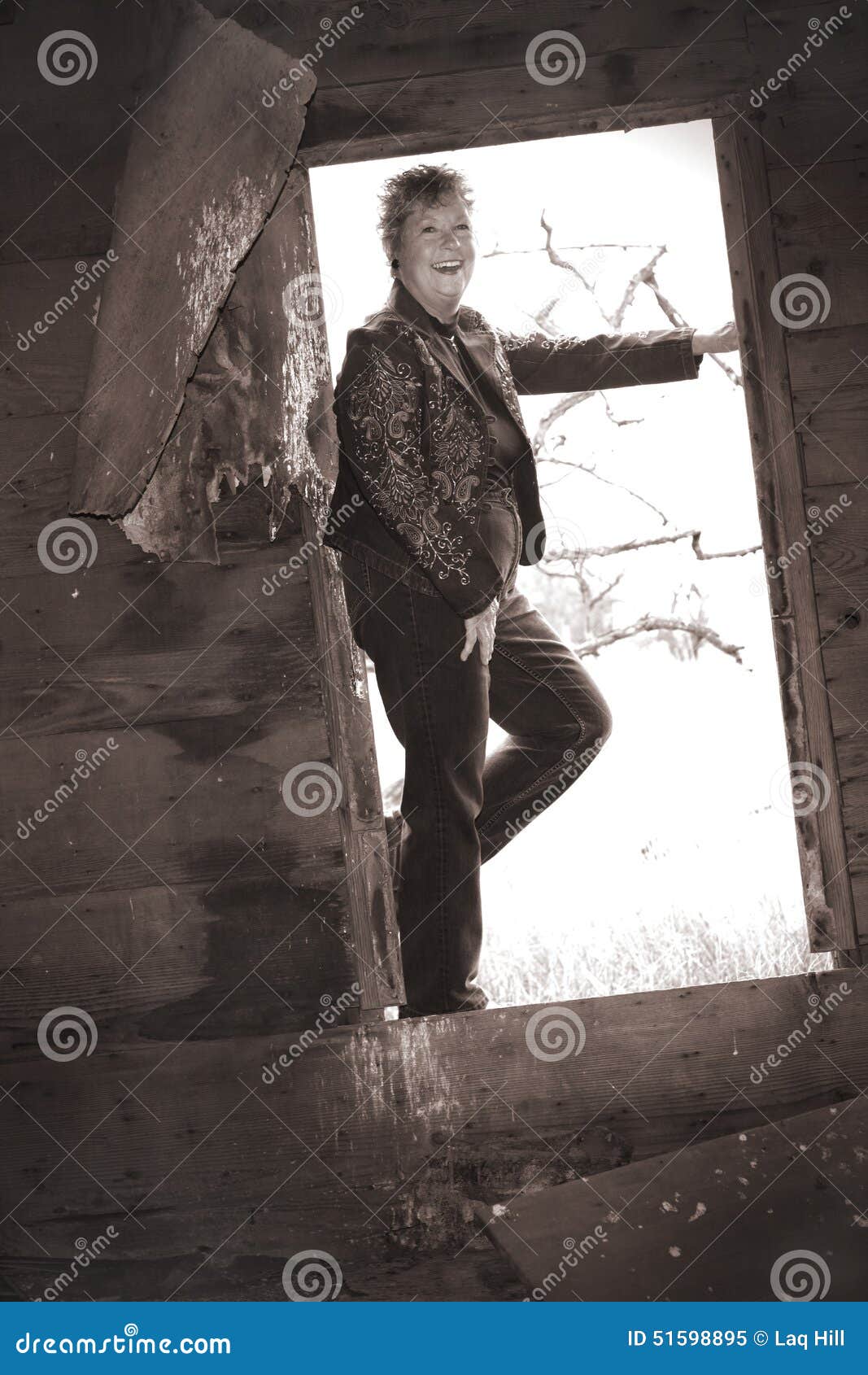 Lady in the Window stock image. Image of goofy, ruins - 51598895