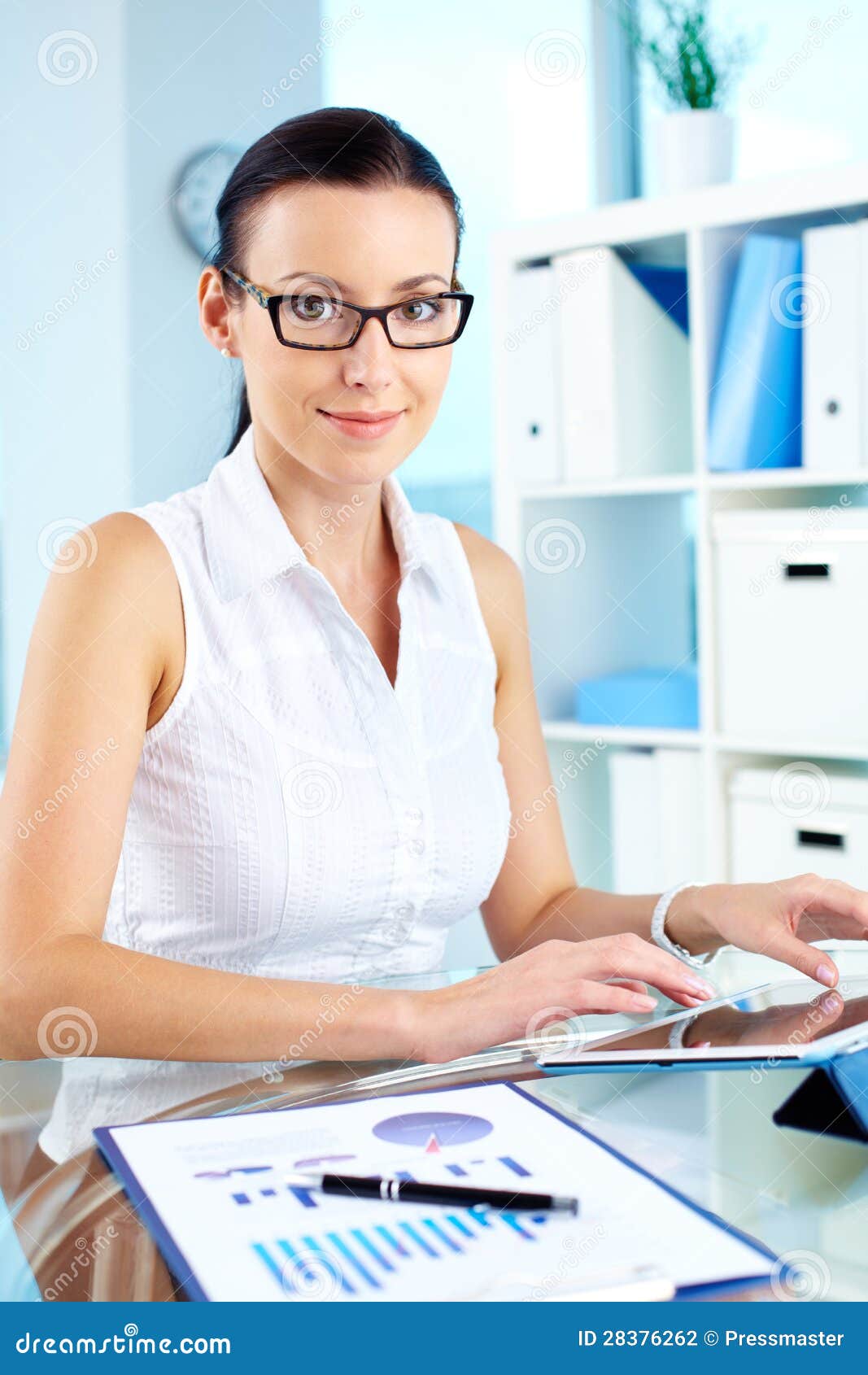 Lady at work stock photo. Image of confident, alone, papers - 28376262