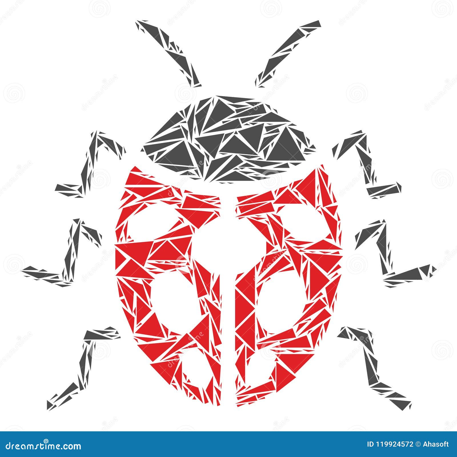 Ladybird Bug Mosaic of Triangles Stock Vector - Illustration of beetle ...