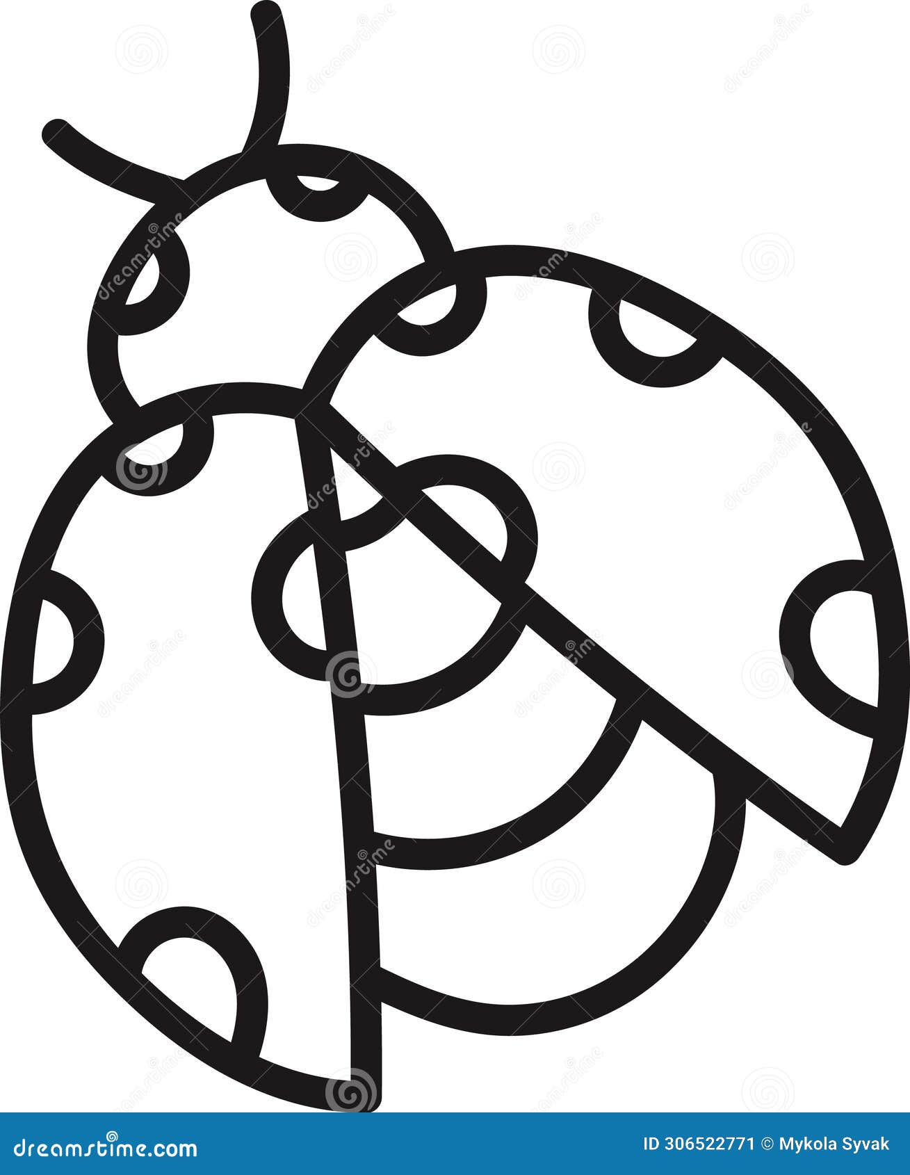 Ladybird Bug Outline stock vector. Illustration of lady - 306522771