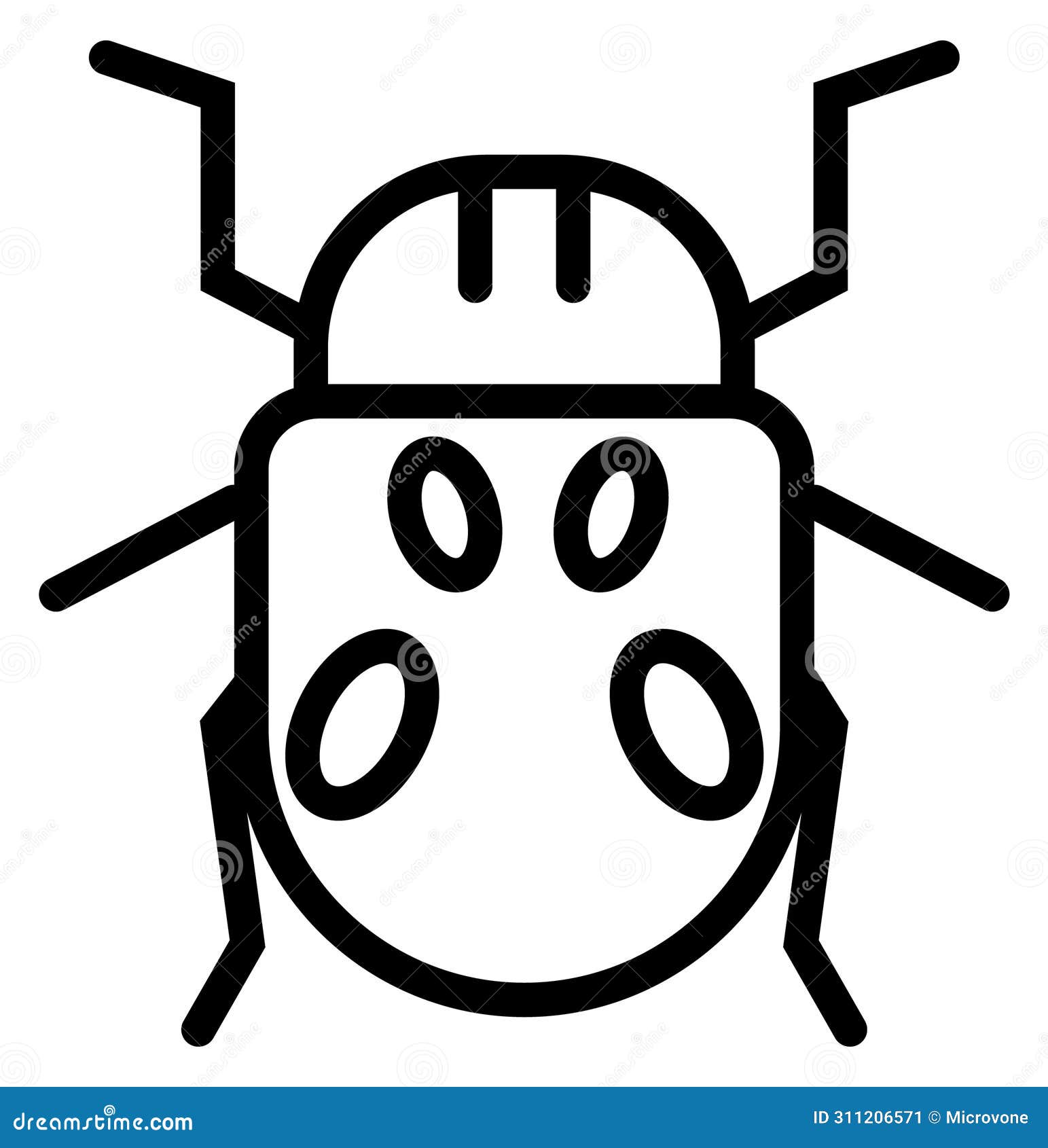 Icon Ladybug Or Lady Bird On White Background. Red Ladybug, Insect ...