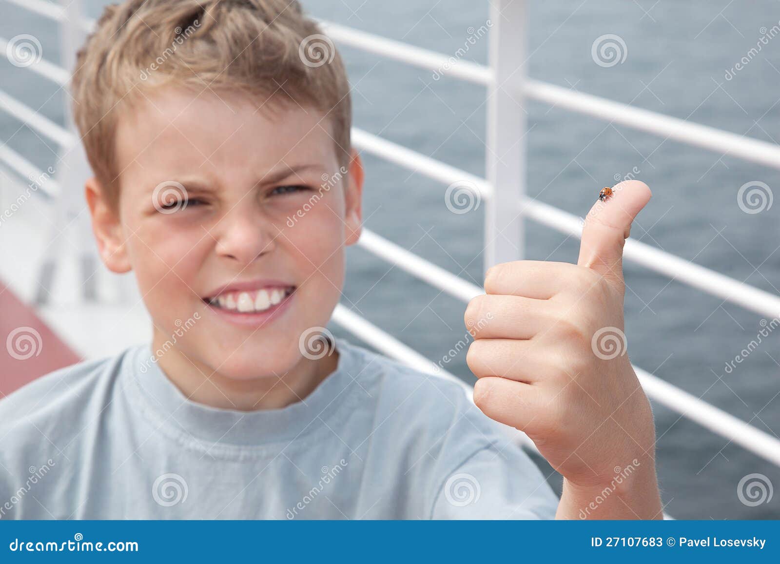 Ladybird on Little Boy Big Finger Stock Image - Image of child, sweden ...
