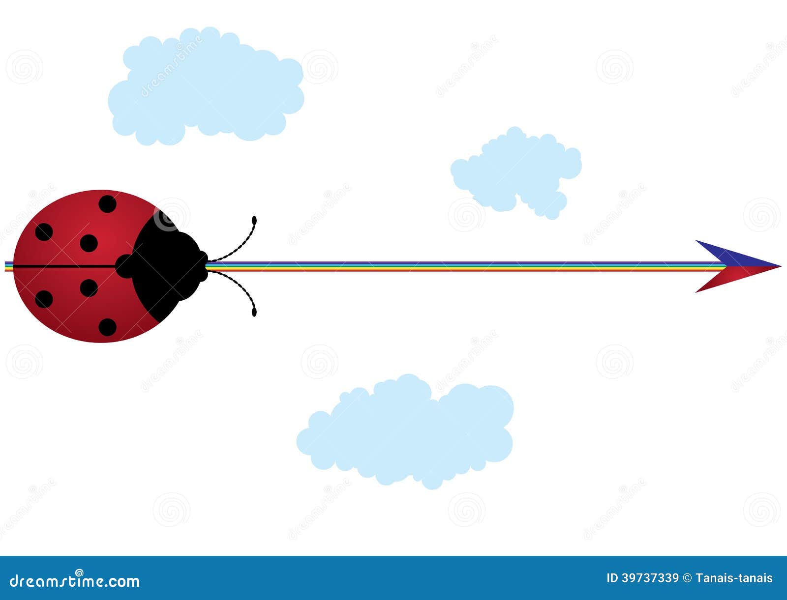 Ladybird, Rainbow and Arrow Stock Vector - Illustration of border ...