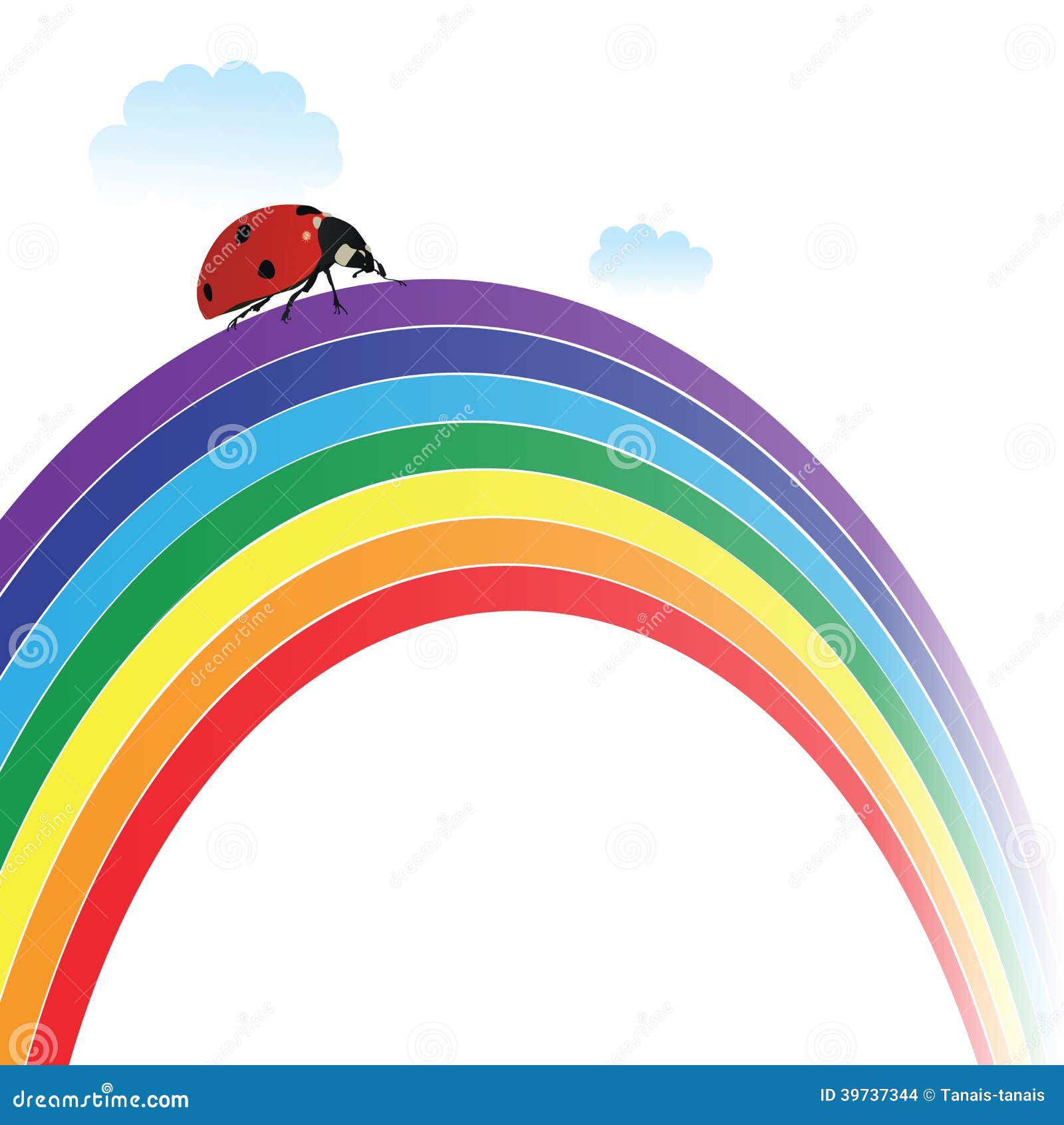 Ladybird on rainbow stock vector. Illustration of nature - 39737344