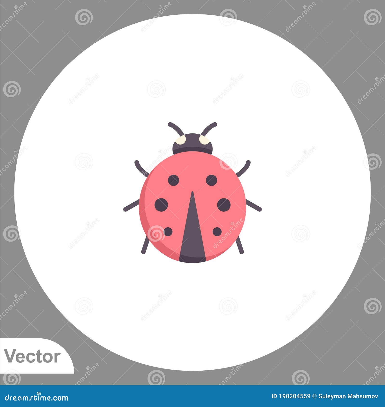 Ladybird Vector Icon Sign Symbol Stock Vector - Illustration of design ...