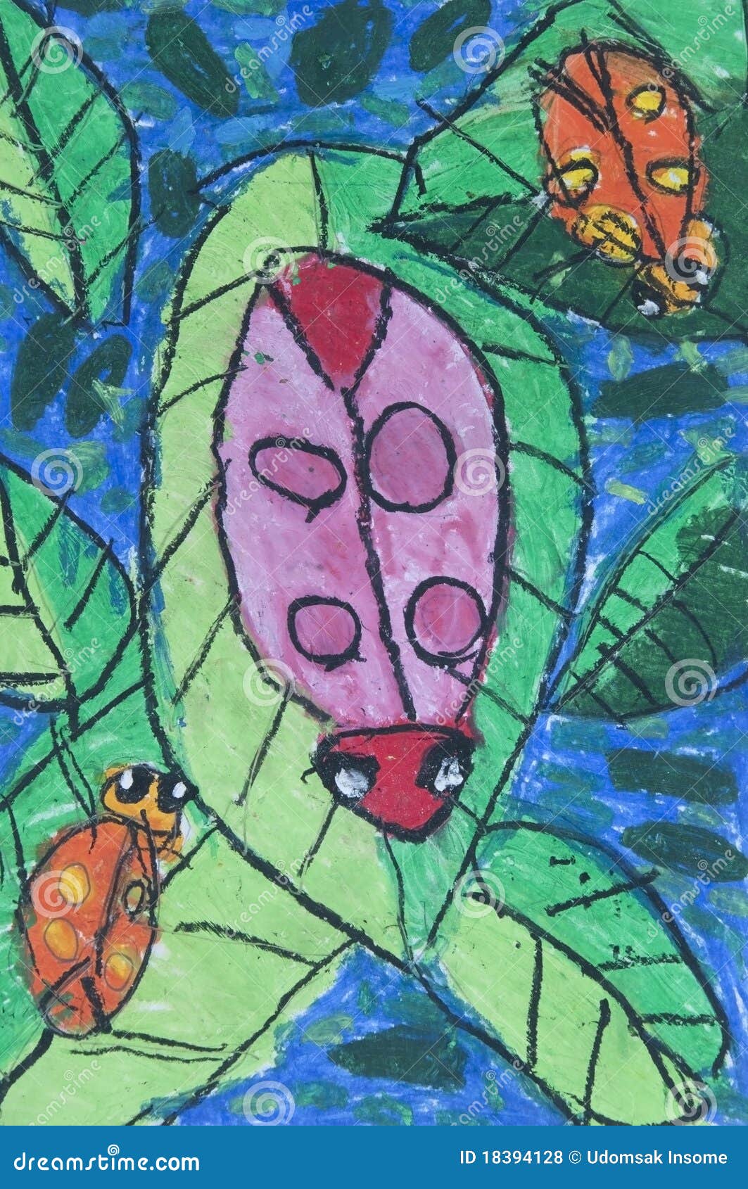 Ladybug Drawing On The Road Royalty-Free Stock Photography ...
