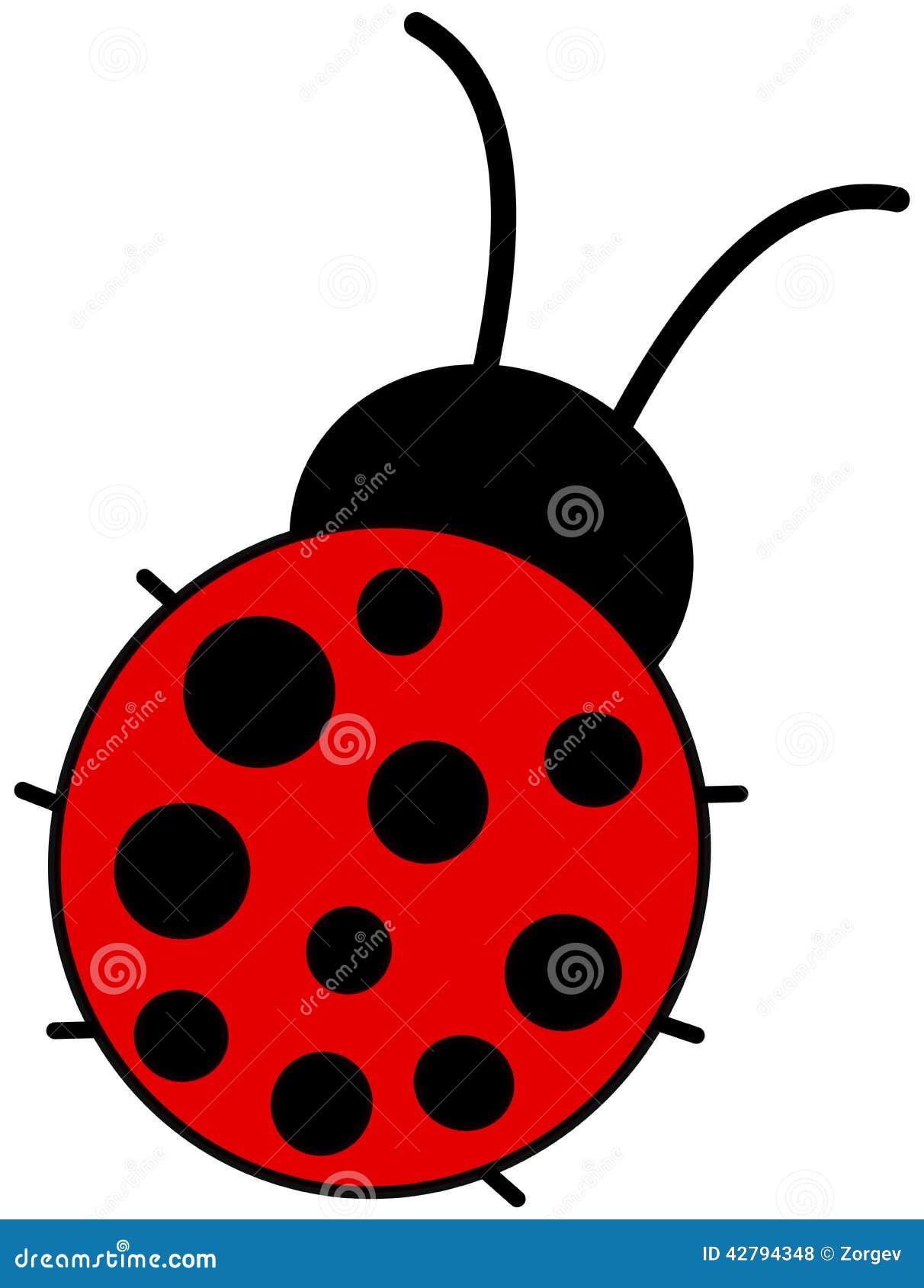 A ladybug back view stock illustration. Illustration of profile - 42794348