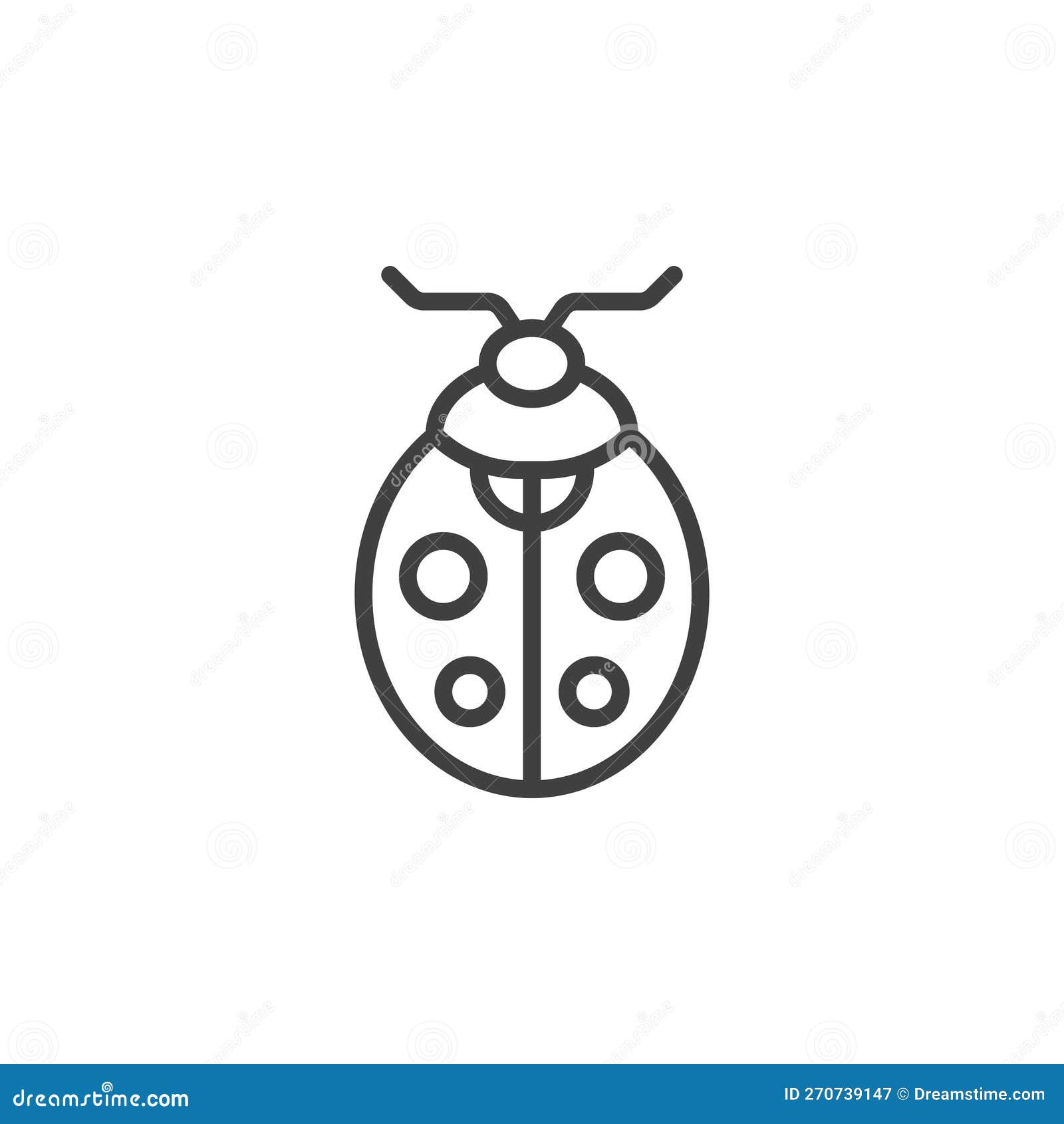 Ladybug beetle line icon stock vector. Illustration of simple - 270739147
