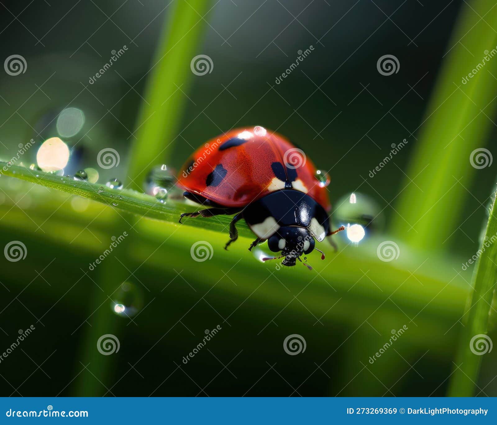 Ladybug on a Blade of Grass in the Summer Stock Image - Image of grass ...