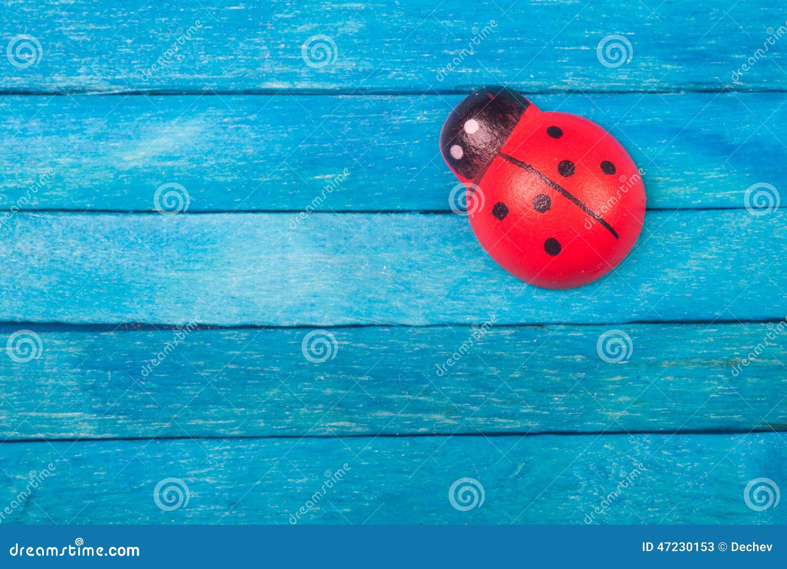 Ladybug on blue background stock image. Image of decorative - 47230153