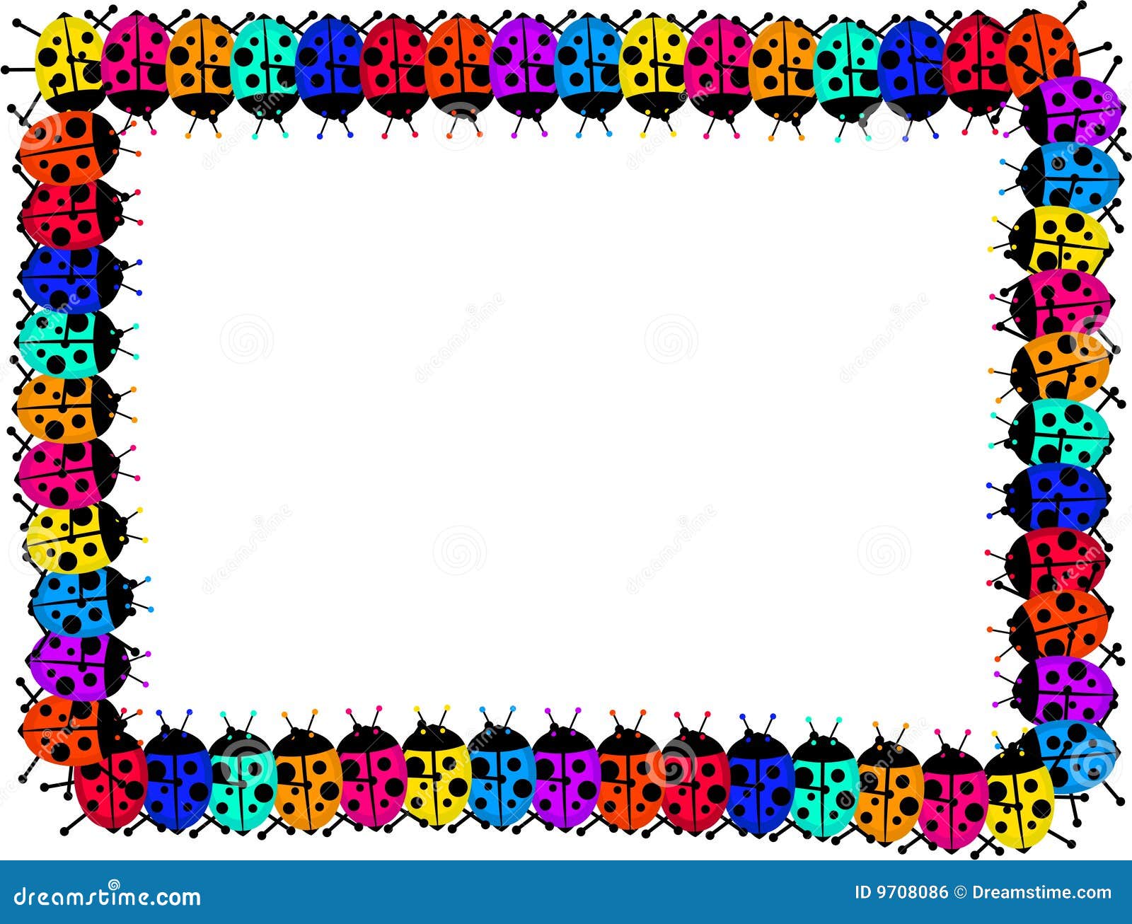 Ladybug border stock illustration. Illustration of frame - 9708086