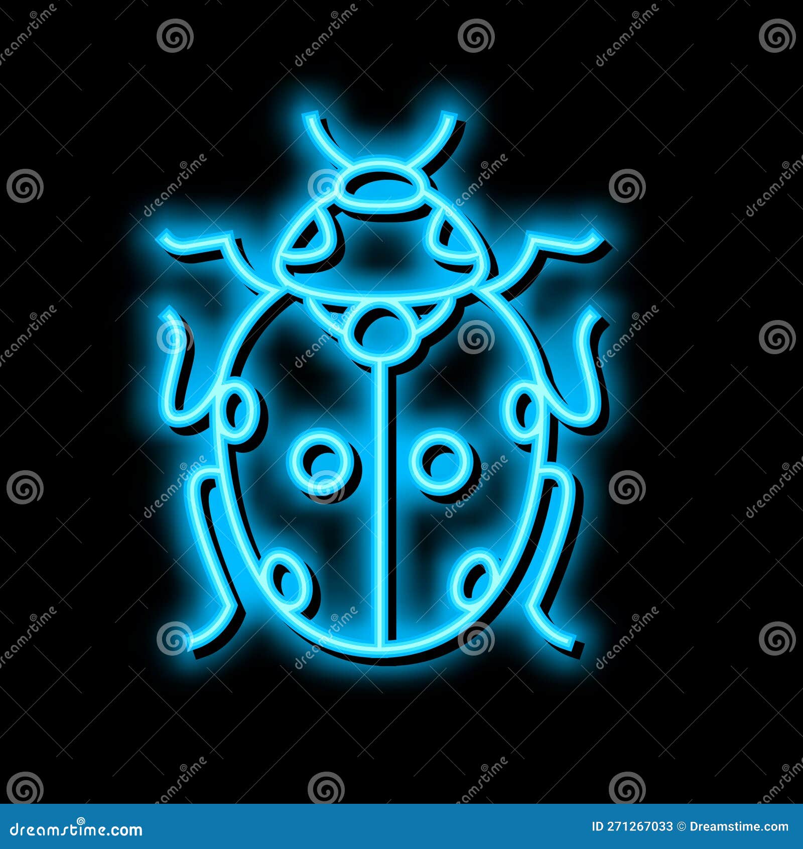 Ladybug Bug Neon Glow Icon Illustration Stock Vector - Illustration of ...