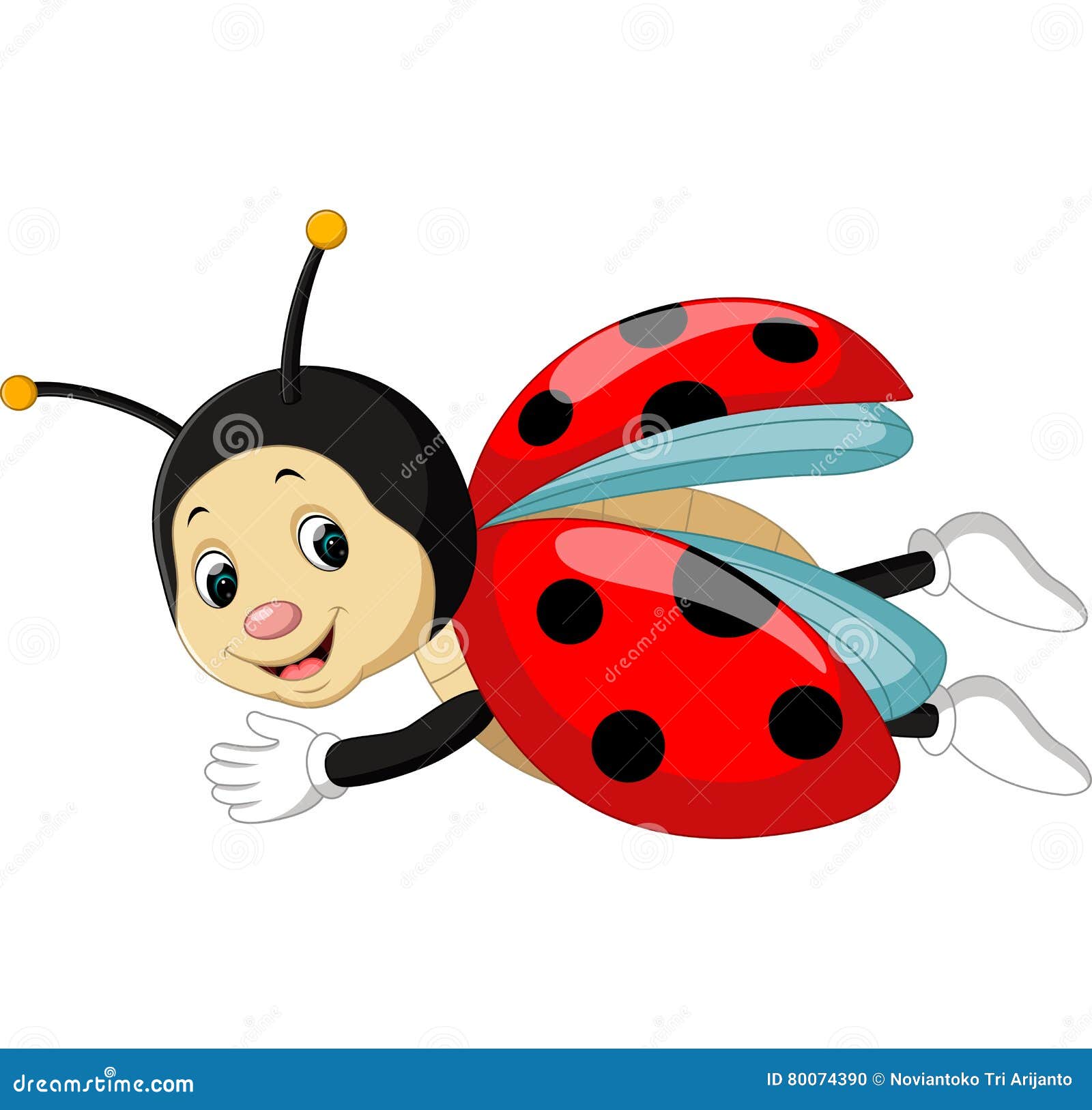 Ladybug cartoon stock vector. Illustration of back, bird - 80074390