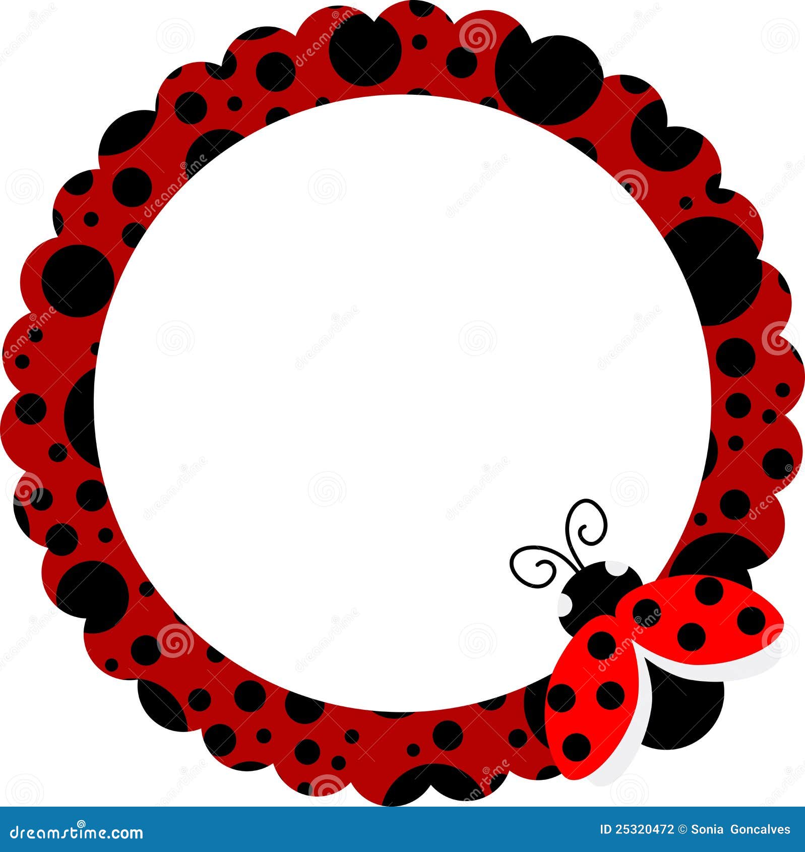 Ladybug Circle Frame stock vector. Illustration of animal - 25320472