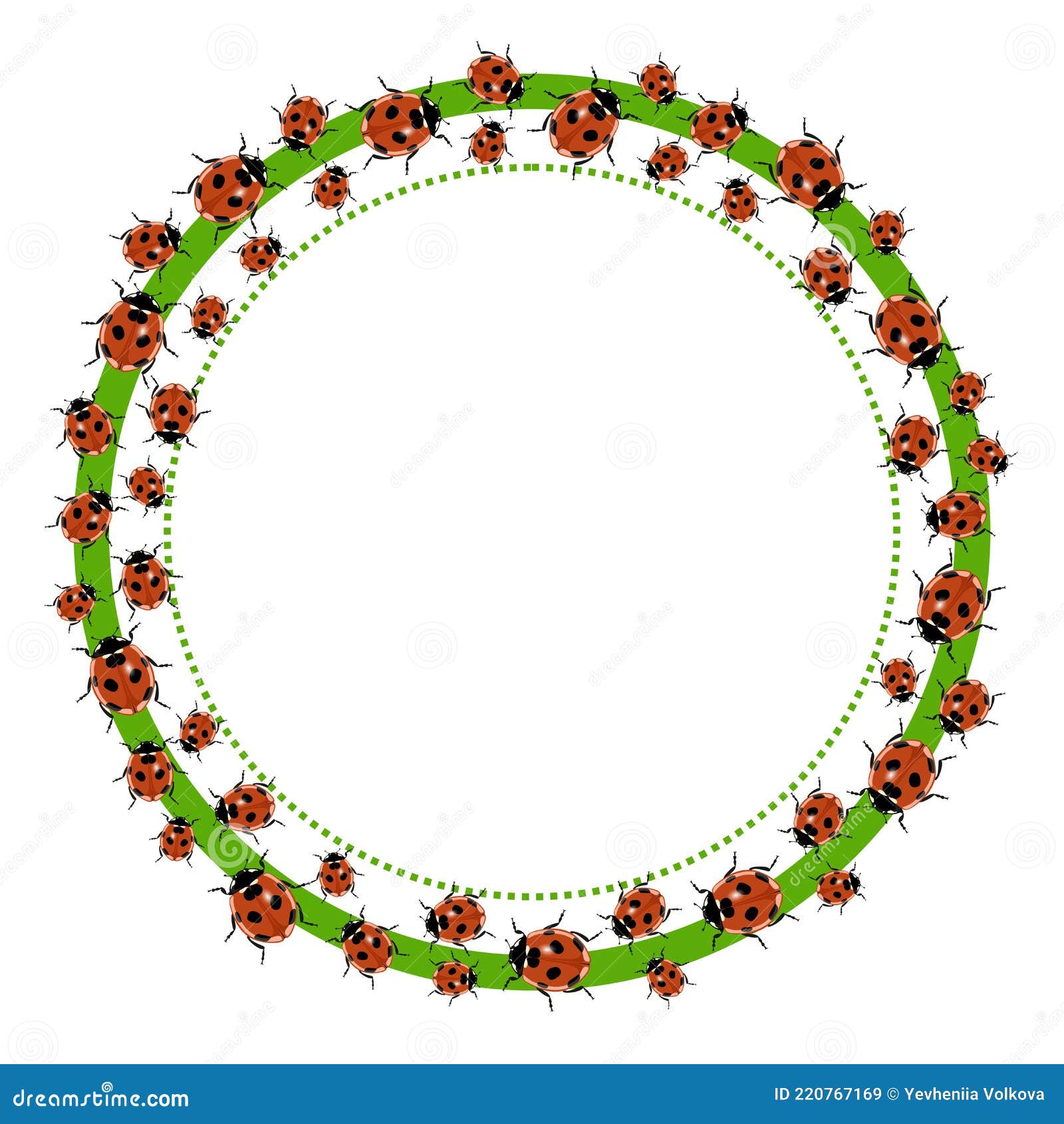Ladybug Frame Border Vector Illustration | CartoonDealer.com #19296538