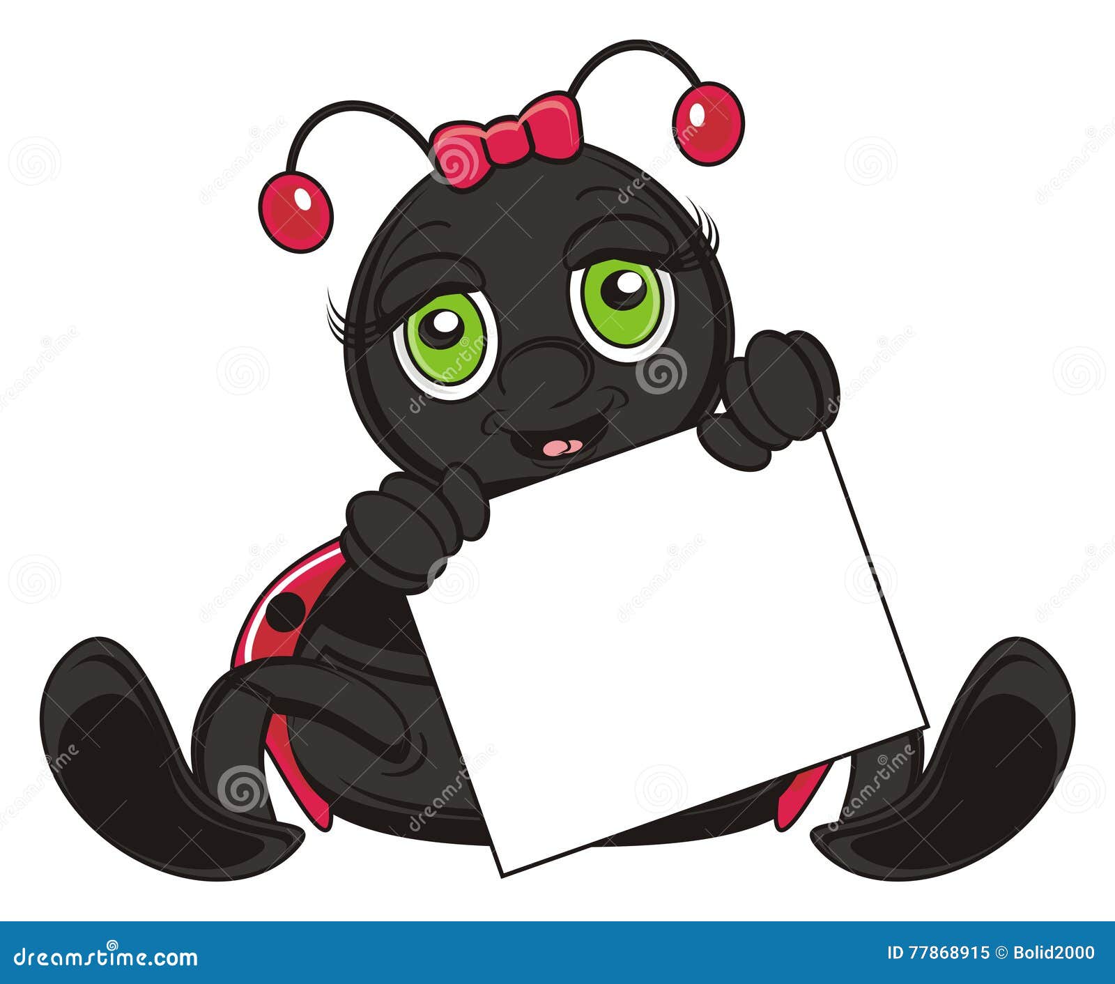 Ladybug with clean plate stock illustration. Illustration of animal ...