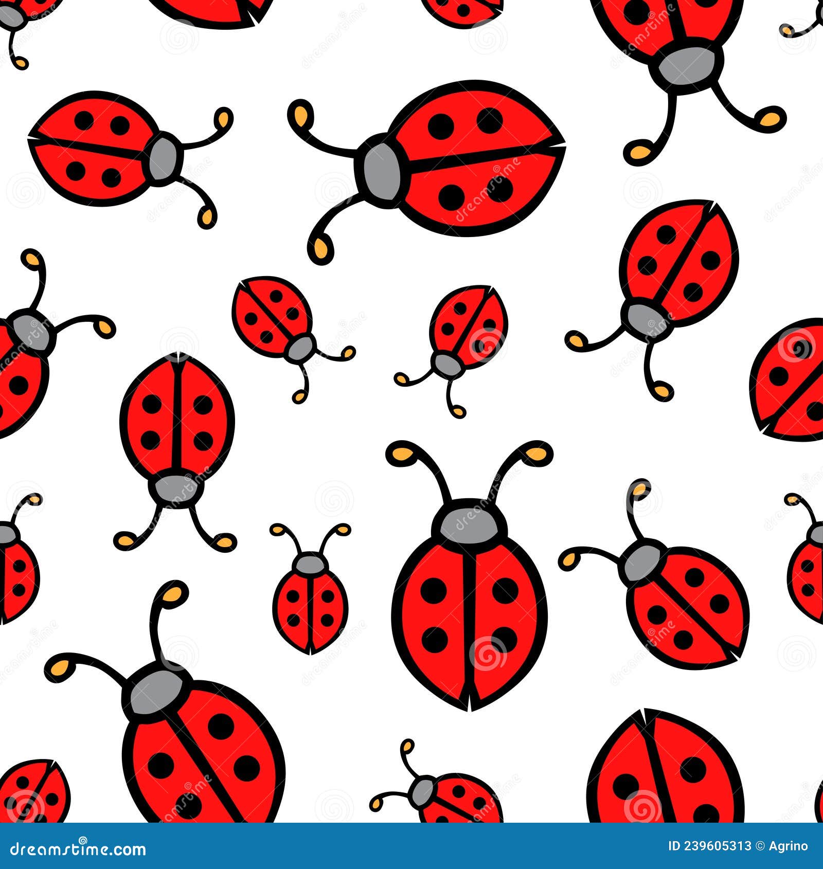 Ladybug Color Pattern Seamless Stock Vector - Illustration of nature ...