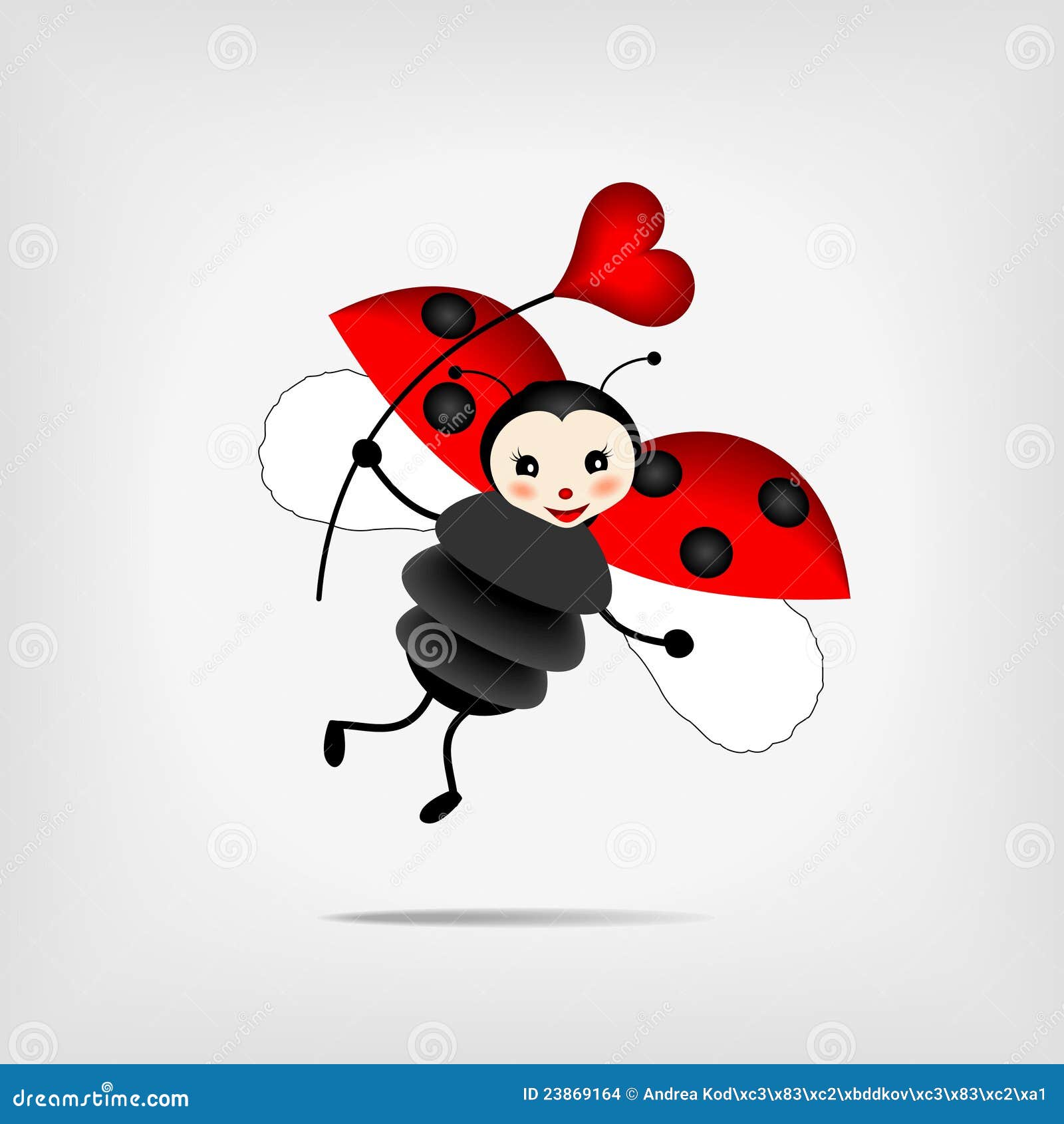 Ladybug com coração ilustração do vetor. Ilustração de posse - 23869164