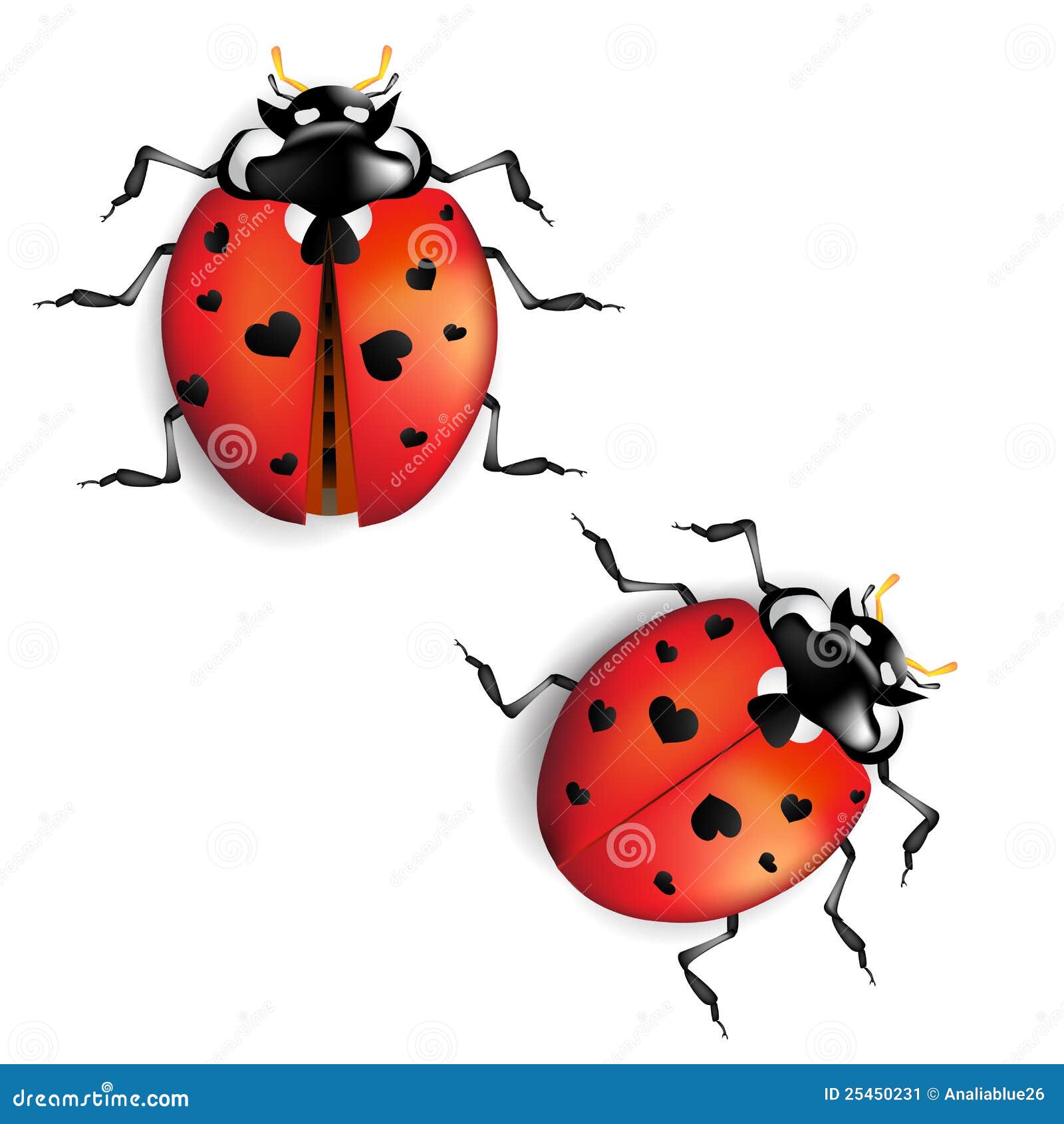 Ladybug con los corazones stock de ilustración. Ilustración de salvaje ...