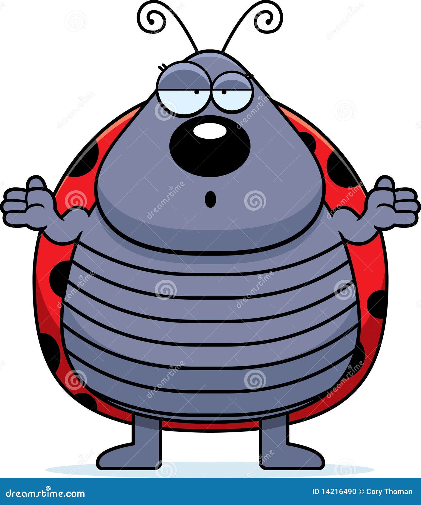 Ladybug Confused stock vector. Illustration of confused - 14216490