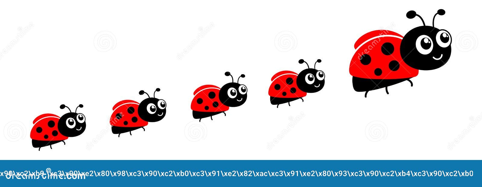 Ladybug cute character set stock illustration. Illustration of beetle ...