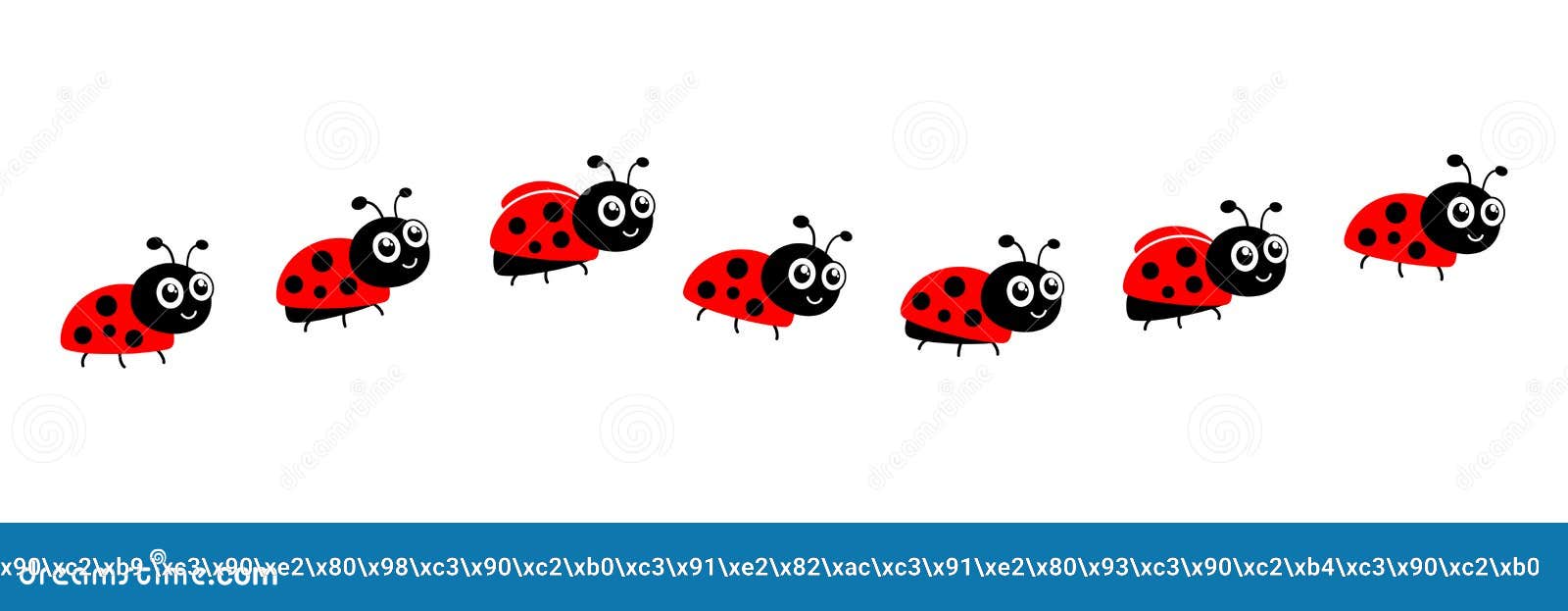 Ladybug cute character set stock illustration. Illustration of lady ...