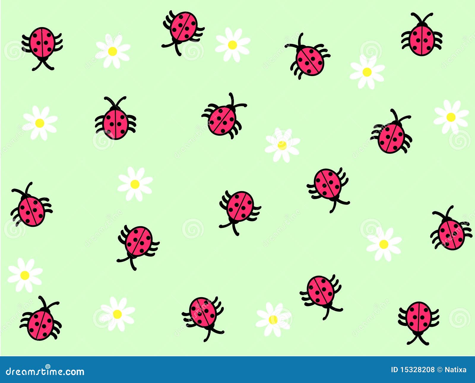 Ladybug and Daisy Background Stock Vector - Illustration of cartoon ...