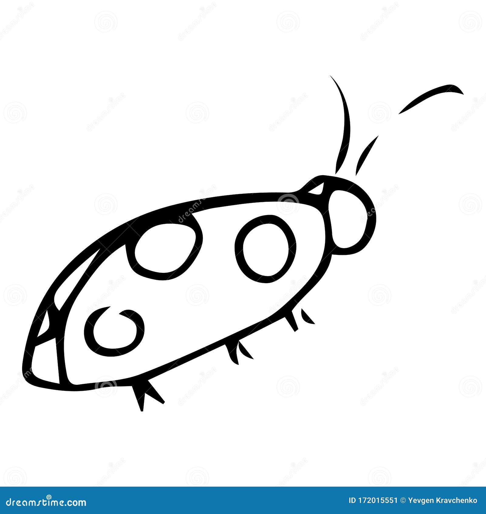 Ladybug Doodle. Vector of a Cartoon Ladybug. Hand Drawn Funny Ladybug ...